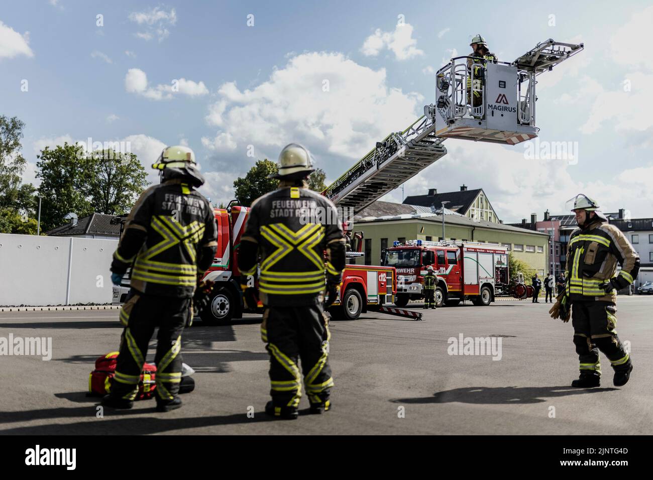 Volunteer fire brigade practice deployment training fire brigade fire ...