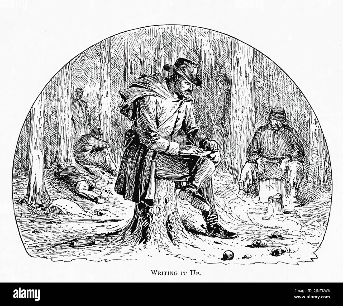 Writing it Up. A newspaper war correspondent. 19th century American ...