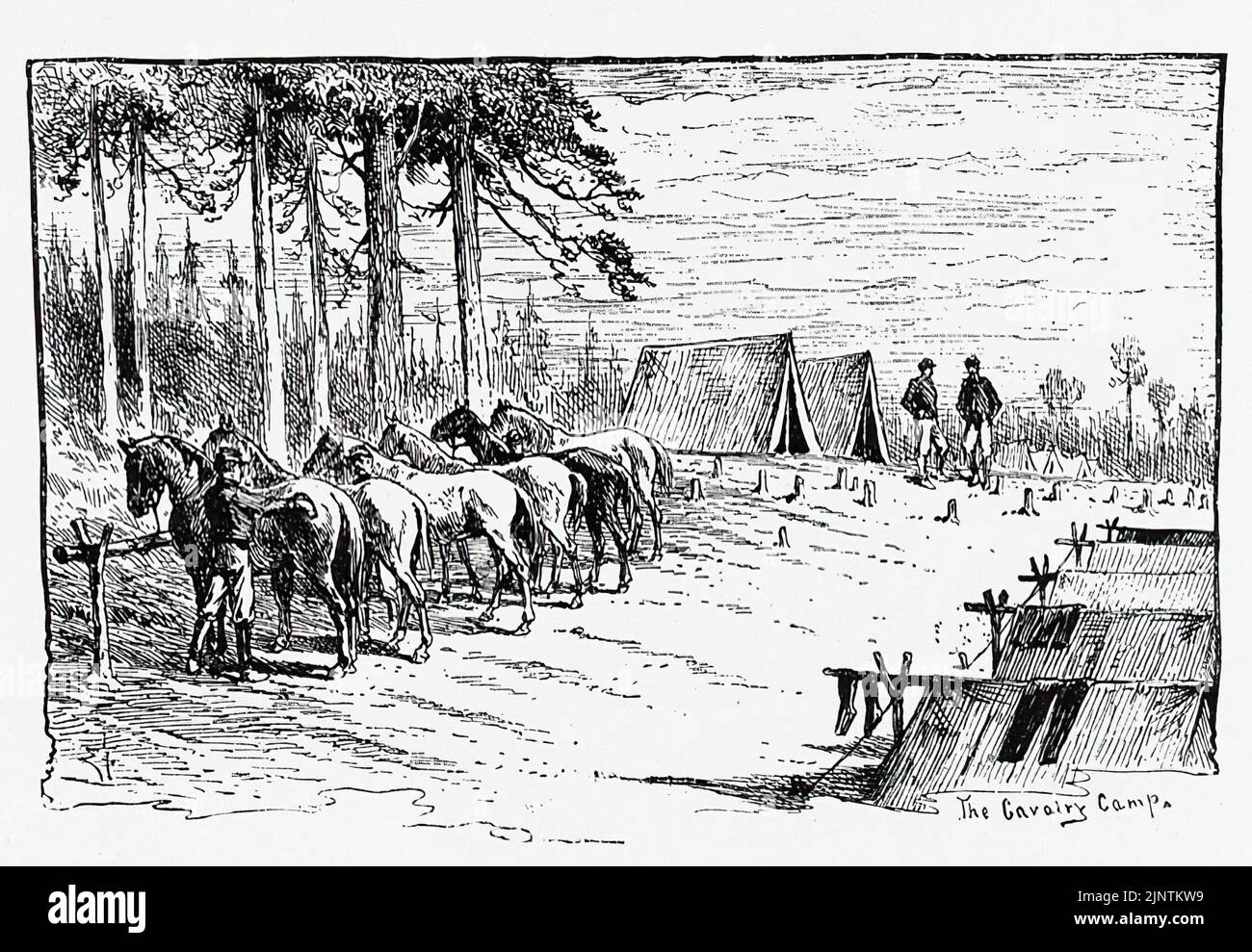 The Cavalry Camp. Union Army. 19th century American Civil War ...