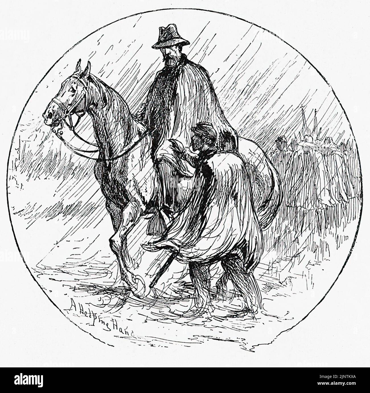 Helping hand in black Cut Out Stock Images & Pictures - Alamy