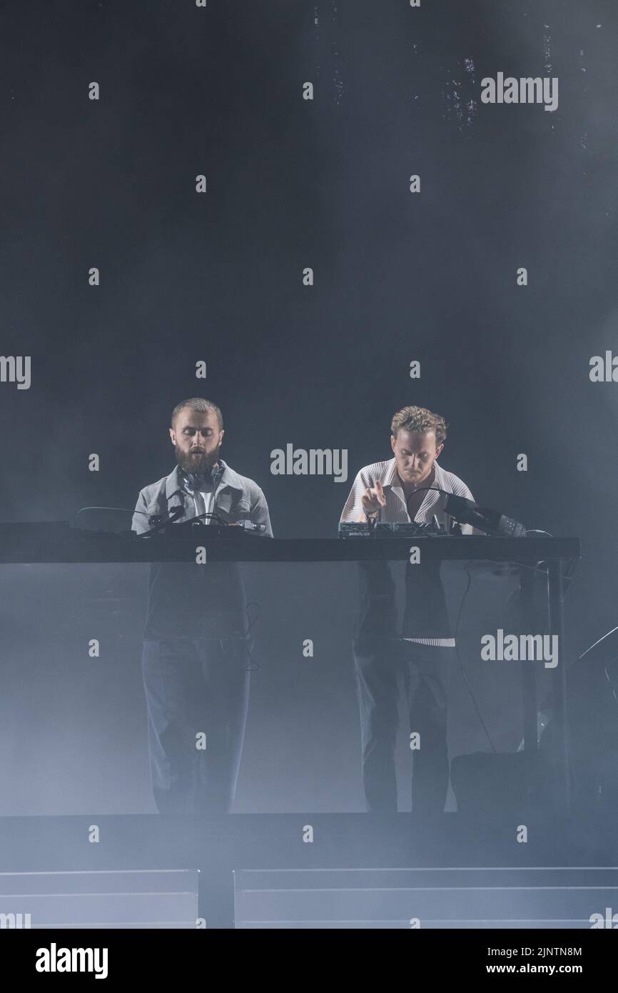 Newquay, Cornwall, UK. 13th August, 2022. Disclosure performing on main ...