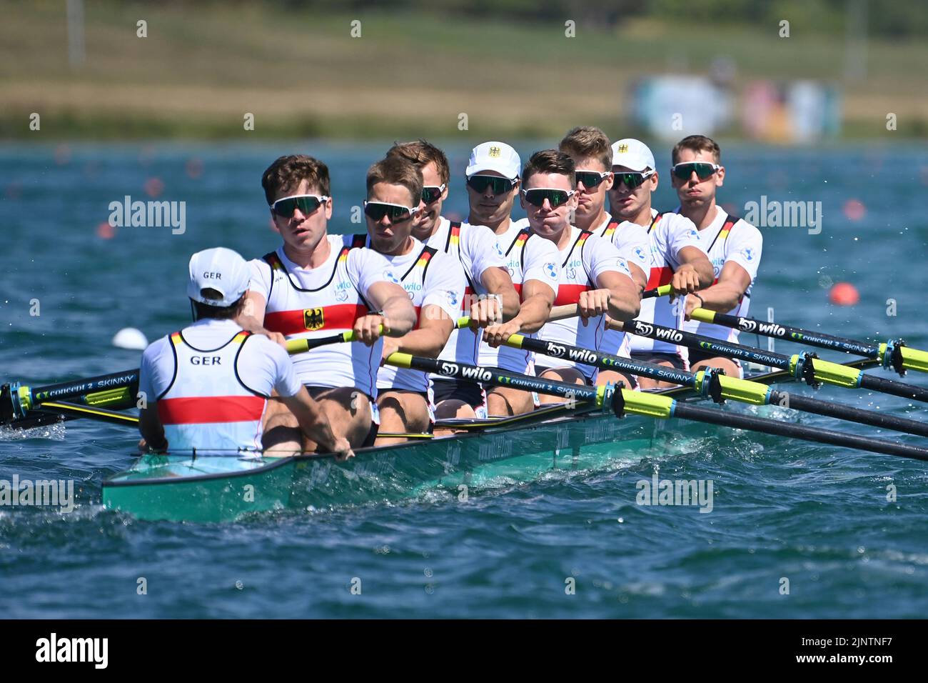 From left: helmsman Jonas WIESEN (GER), goalben JOHANNESEN GER) Wolf ...