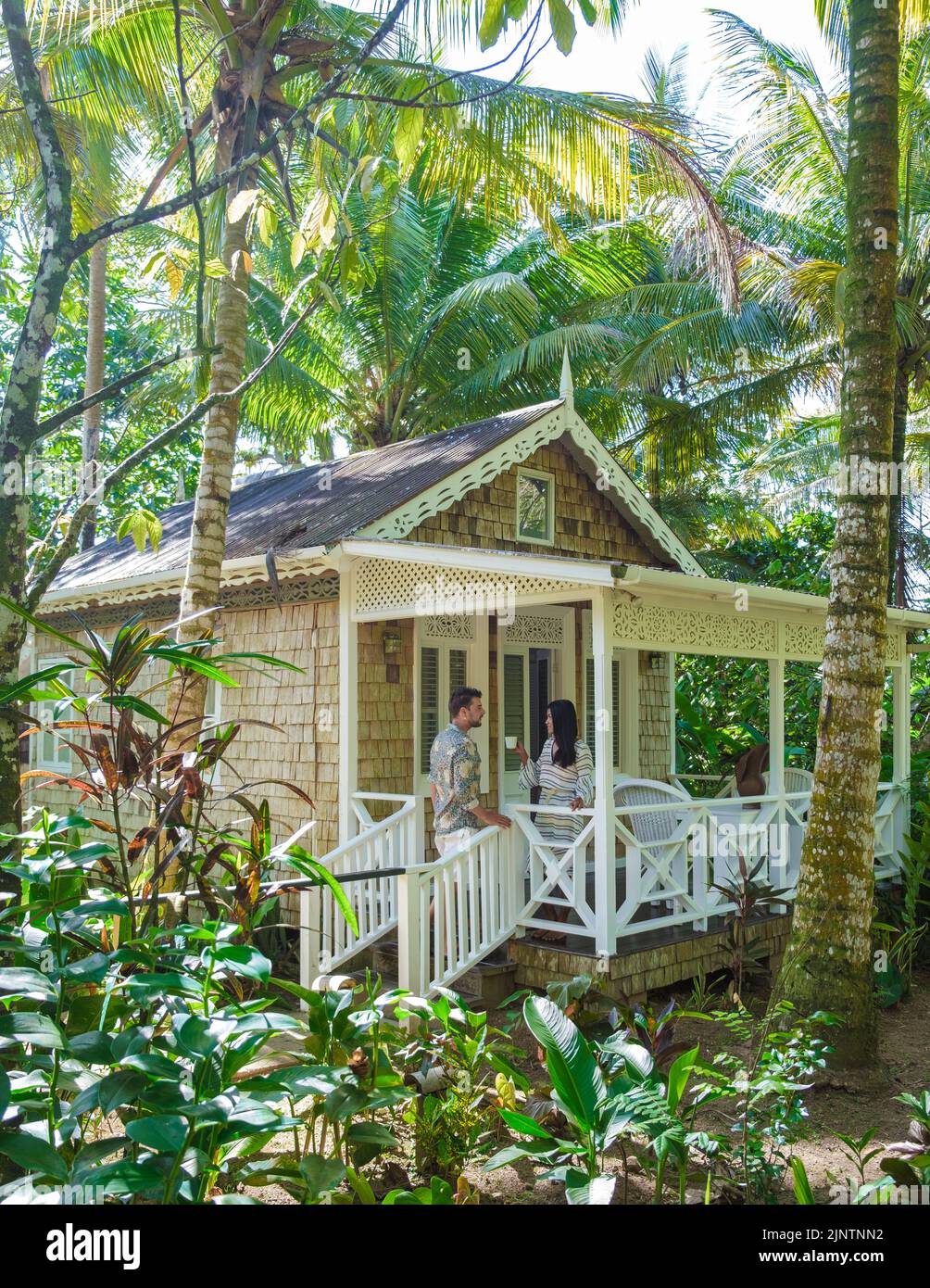 Young couple on vacation in Saint Lucia, luxury holiday Saint Lucia ...