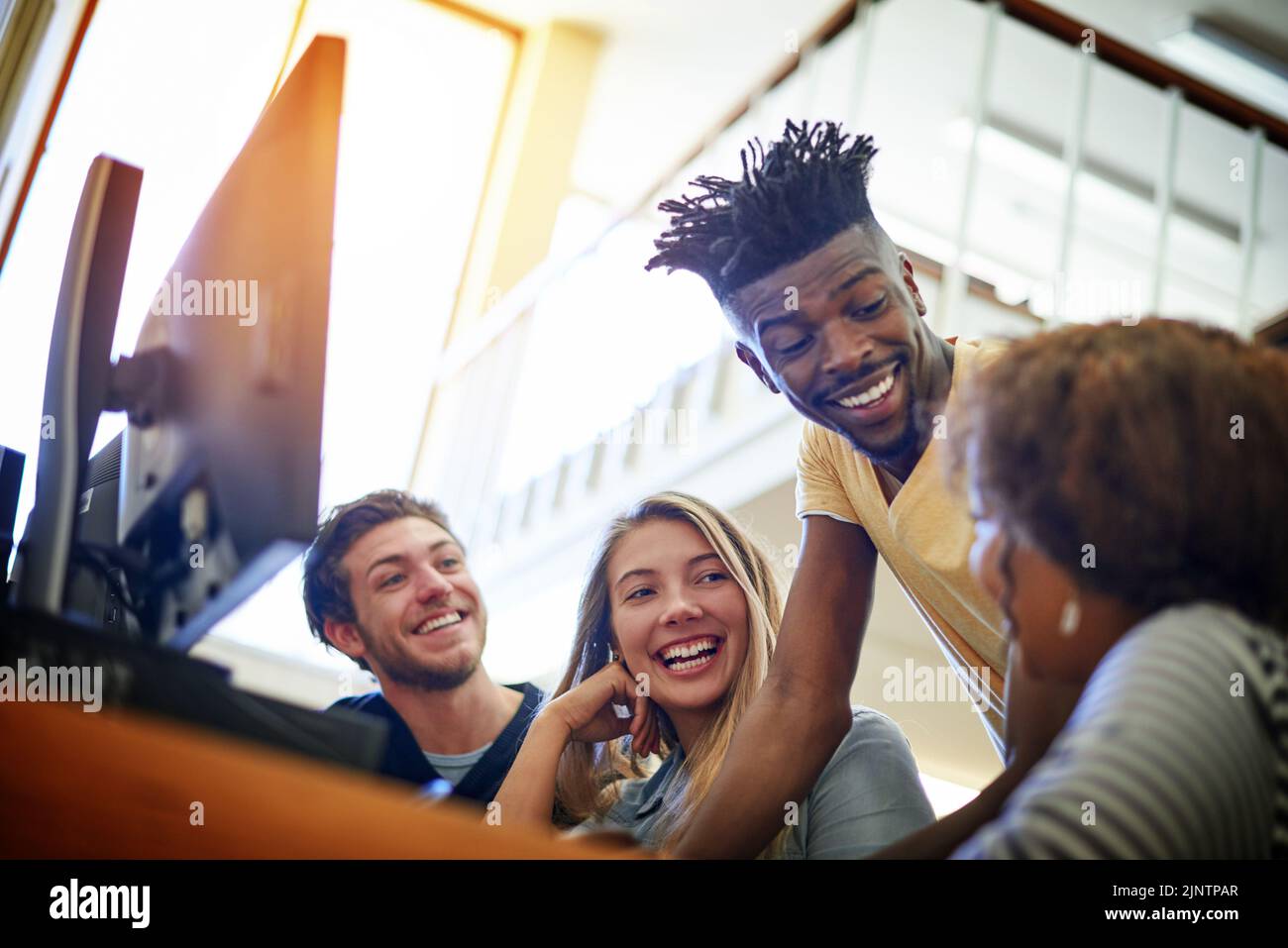 Were so going to ace this group project. a group of university students ...