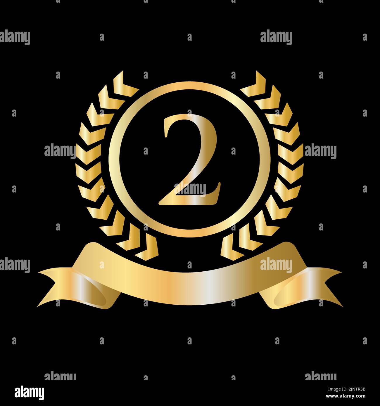2nd, Second Anniversary Celebration Gold and Black Template. Luxury ...