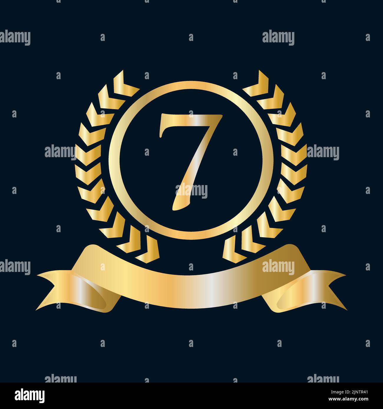 7th Anniversary Celebration Gold and Black Template. Luxury Style Gold ...