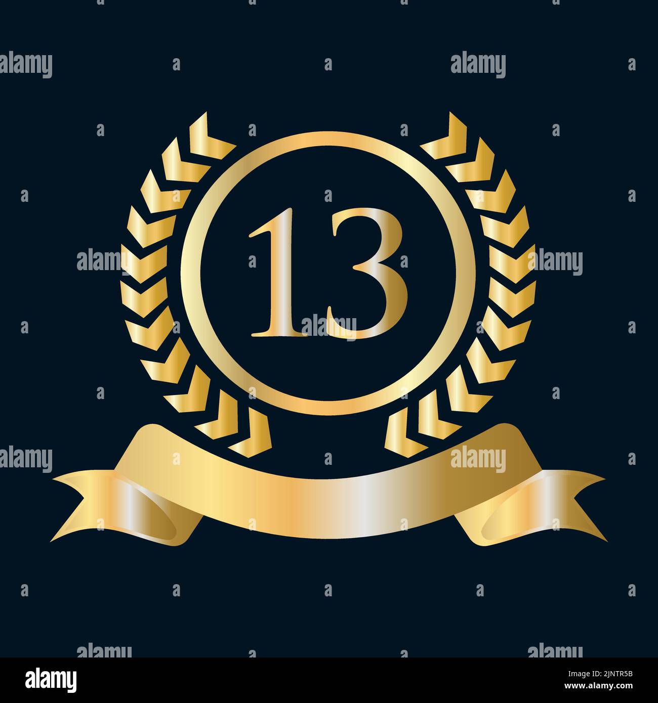 13th Anniversary Celebration Gold and Black Template. Luxury Style Gold ...
