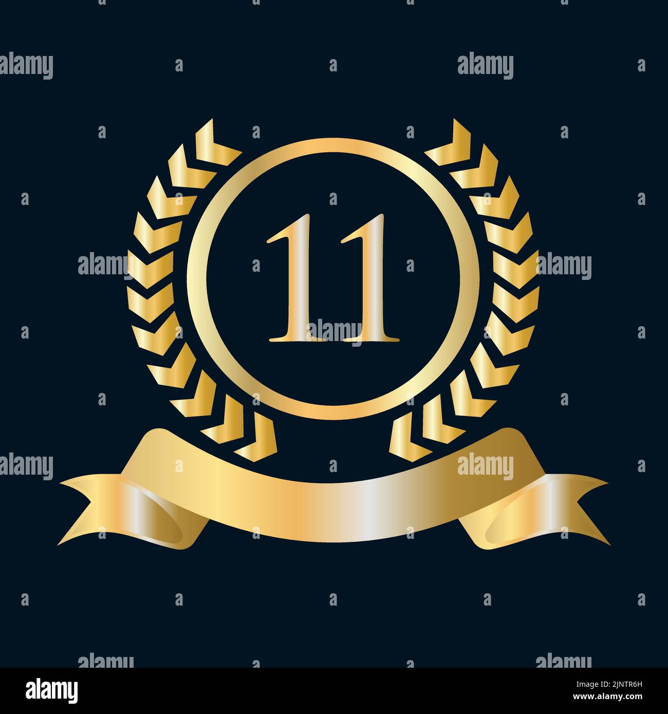 11 Years Anniversary Celebration Gold and Black Template. Luxury Style ...