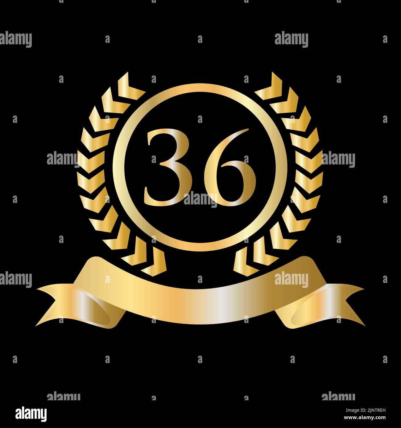 36th Anniversary Celebration Gold and Black Template. Luxury Style Gold ...