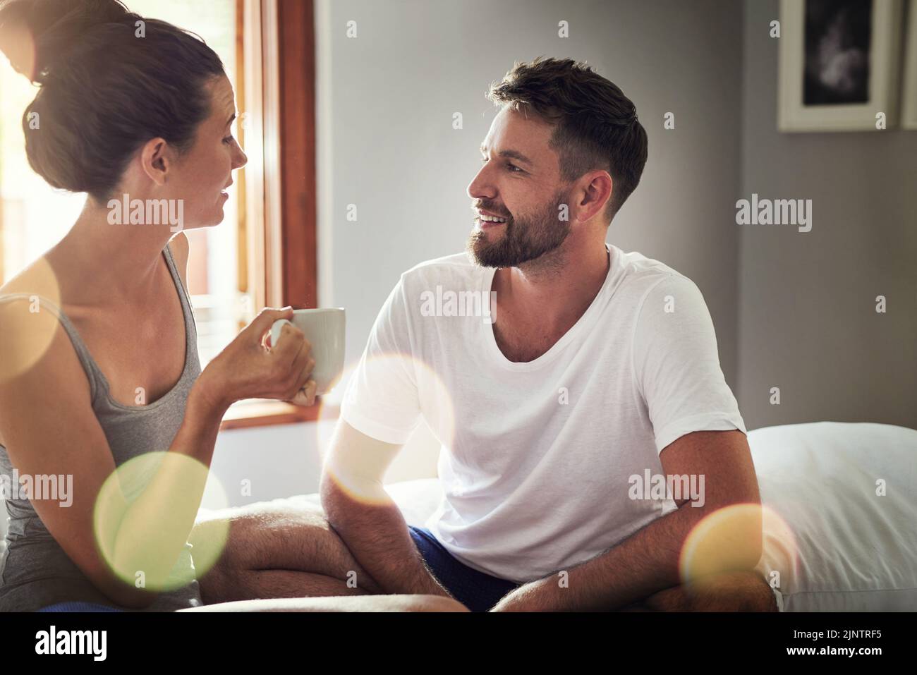 Couple sharing a bed hi-res stock photography and images - Alamy