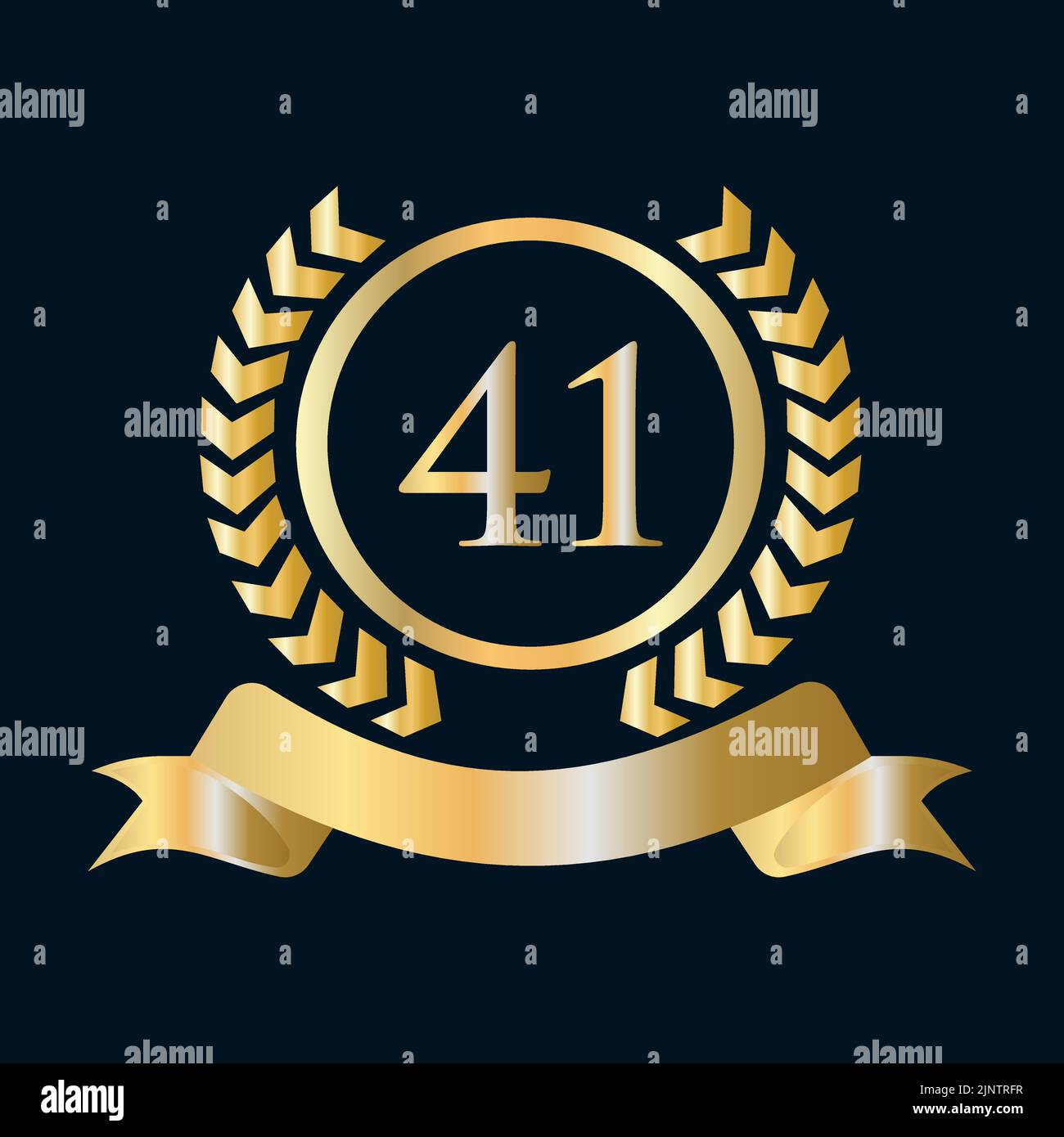 Forty One, 41 Years Anniversary Celebration Gold and Black Template ...