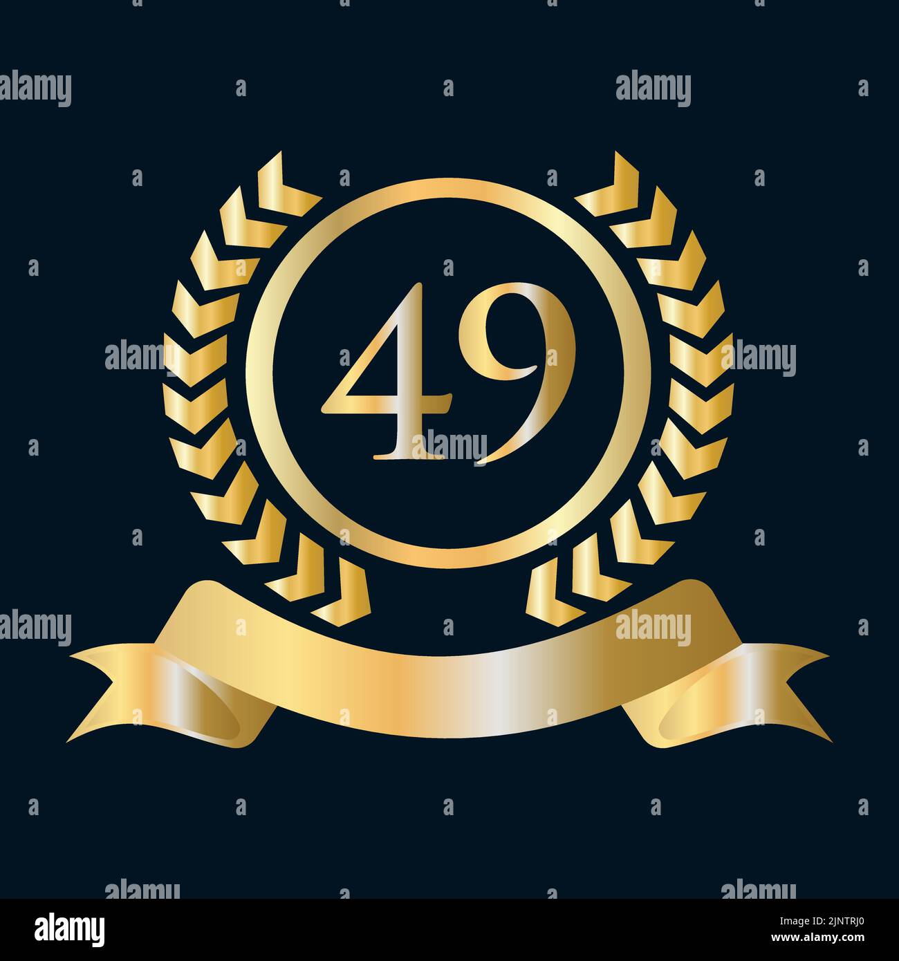 Forty Nine, 49 Anniversary Celebration Gold and Black Template. Luxury ...