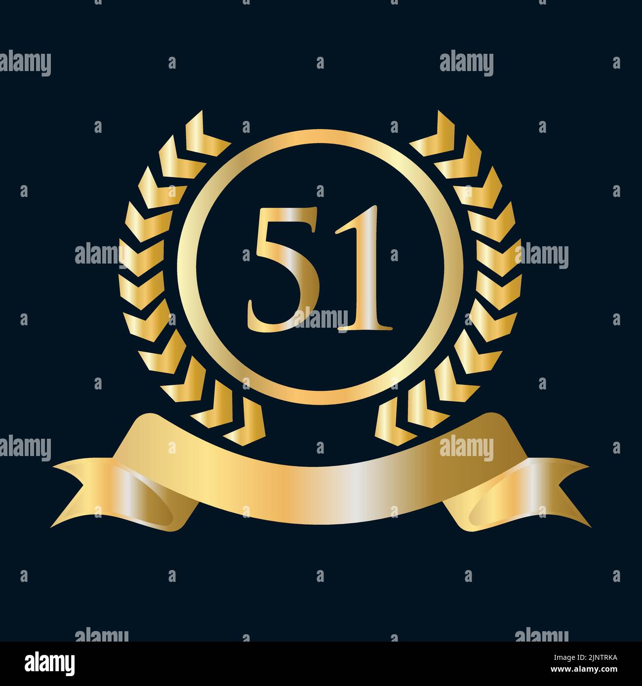51 Anniversary Celebration Gold and Black Template. Luxury Style Gold ...
