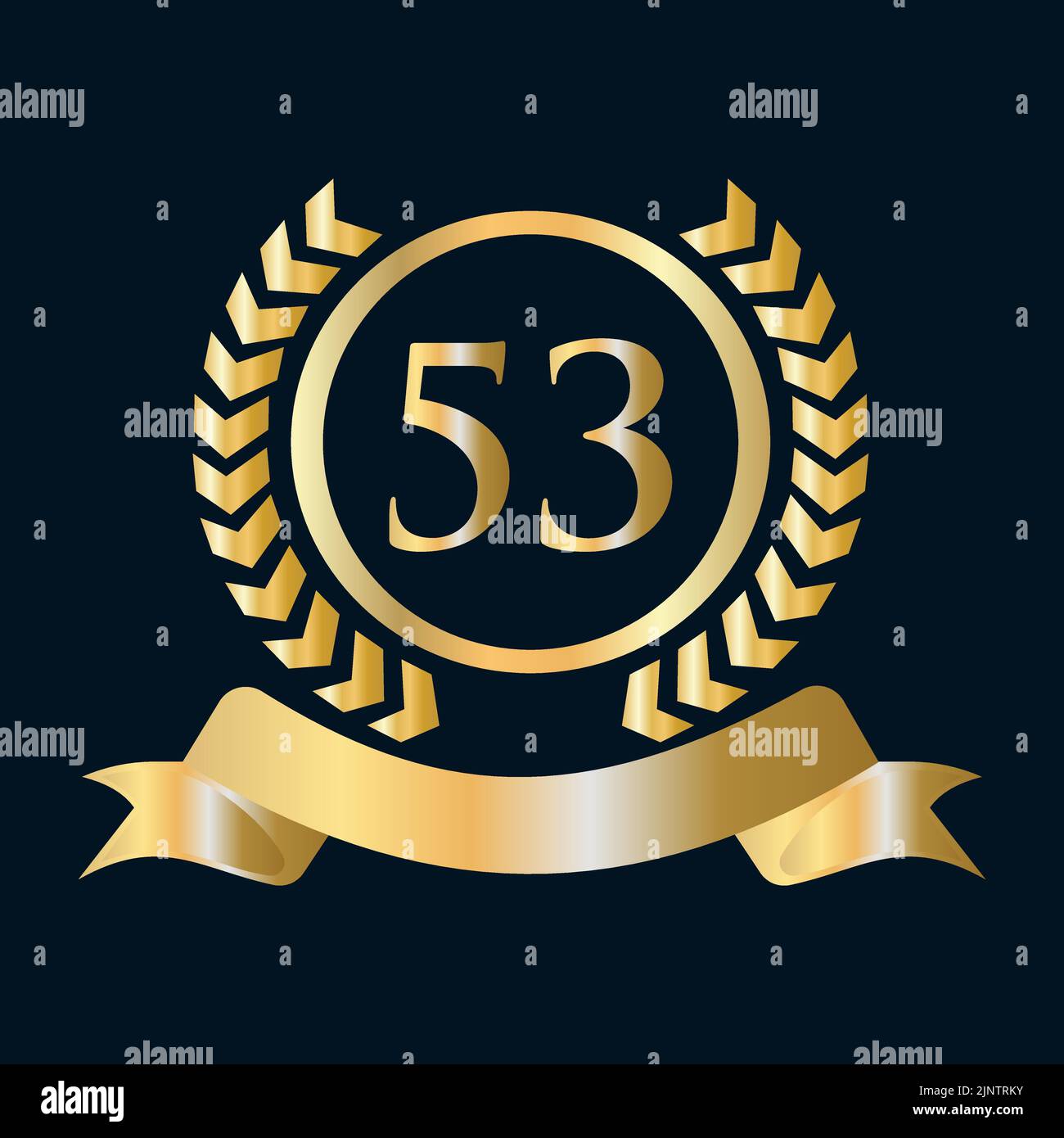 Fifty Three, 53rd Anniversary Celebration Gold and Black Template ...