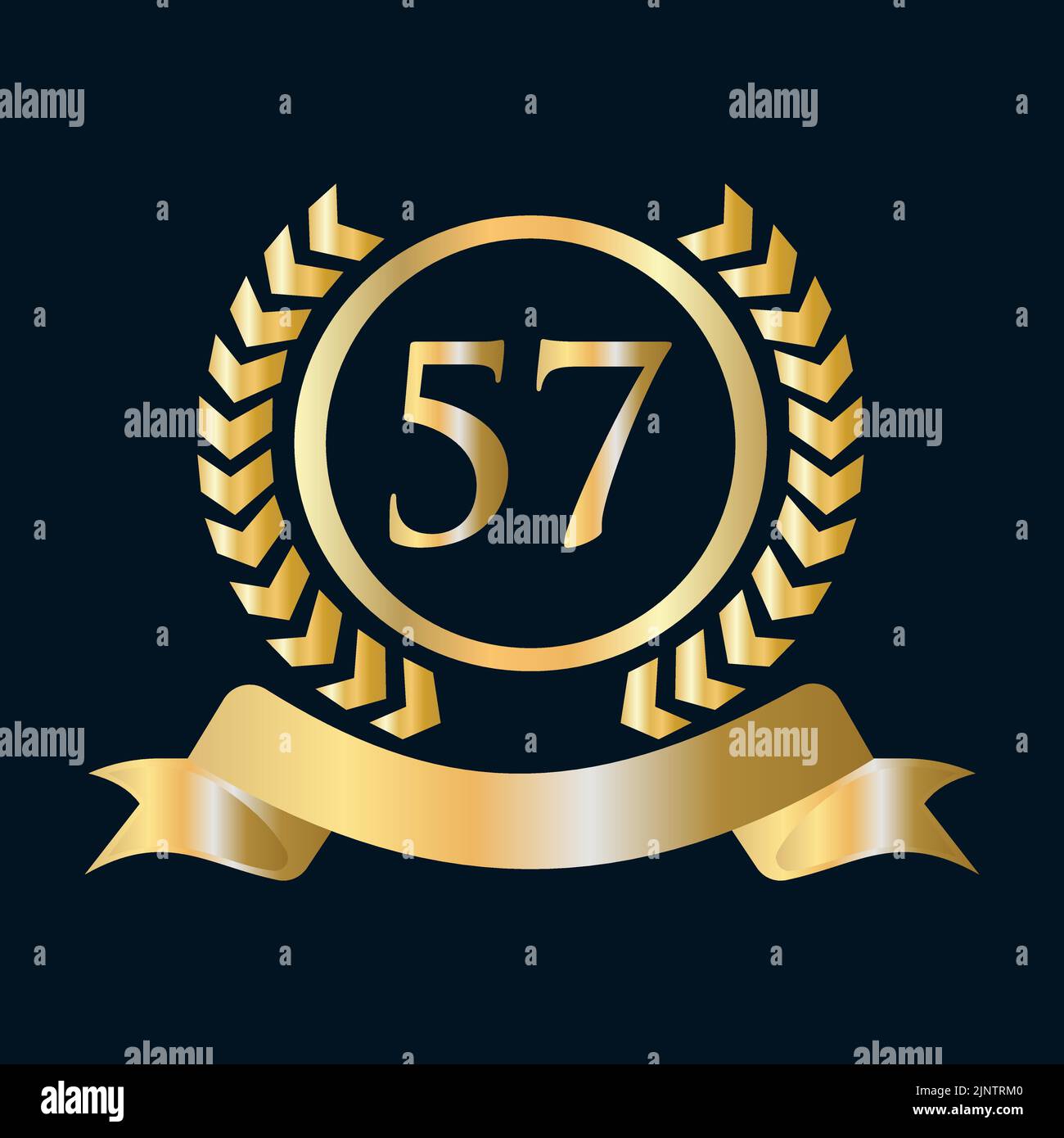 Fifty Seven, 57 Years Anniversary Celebration Gold and Black Template ...