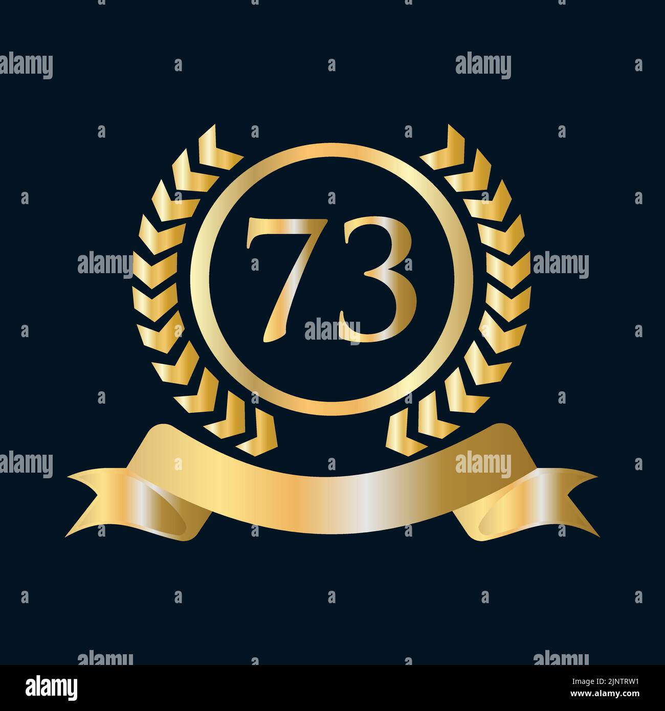 73 Years Anniversary Celebration Gold and Black Template. Luxury Style ...
