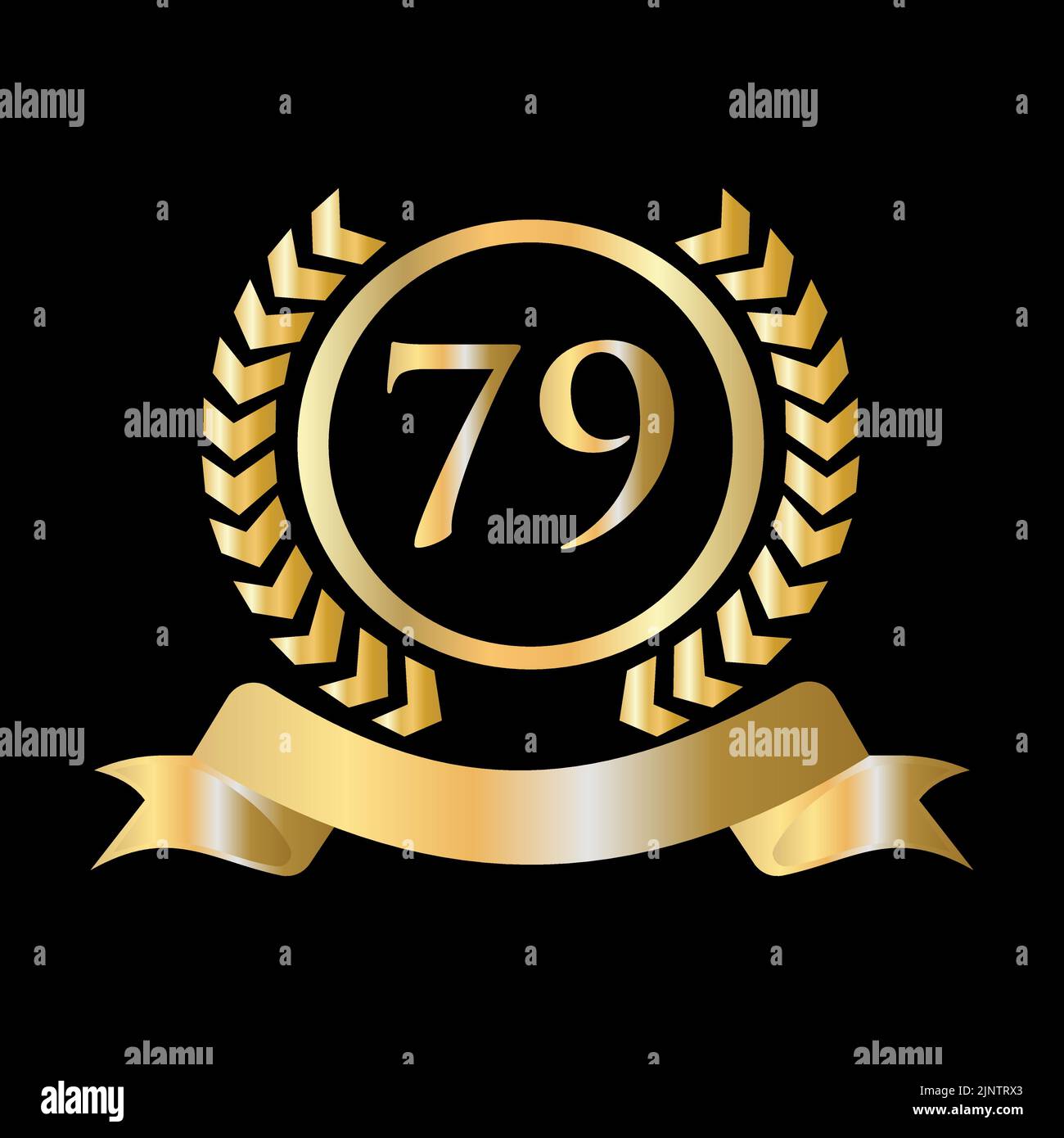 79 Years Anniversary Anniversary Celebration Gold and Black Template ...