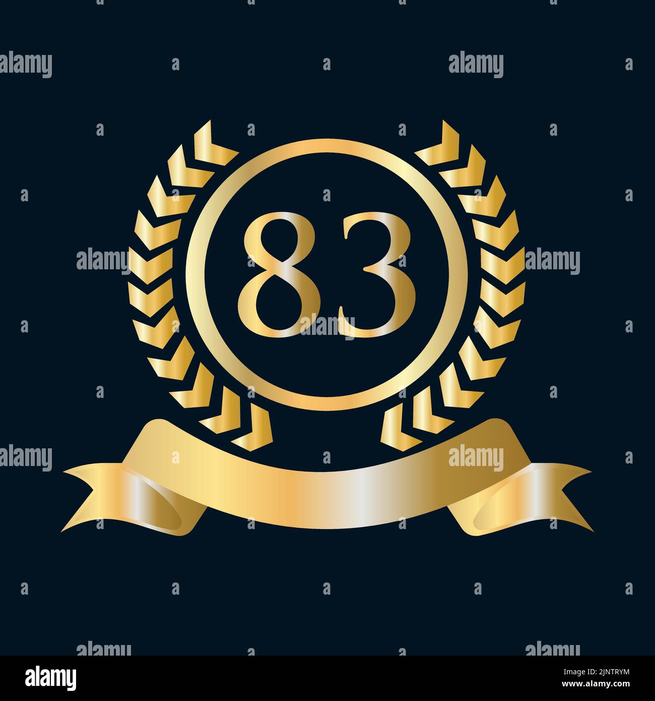 Eighty Three, 83 Years Anniversary Celebration Gold and Black Template ...