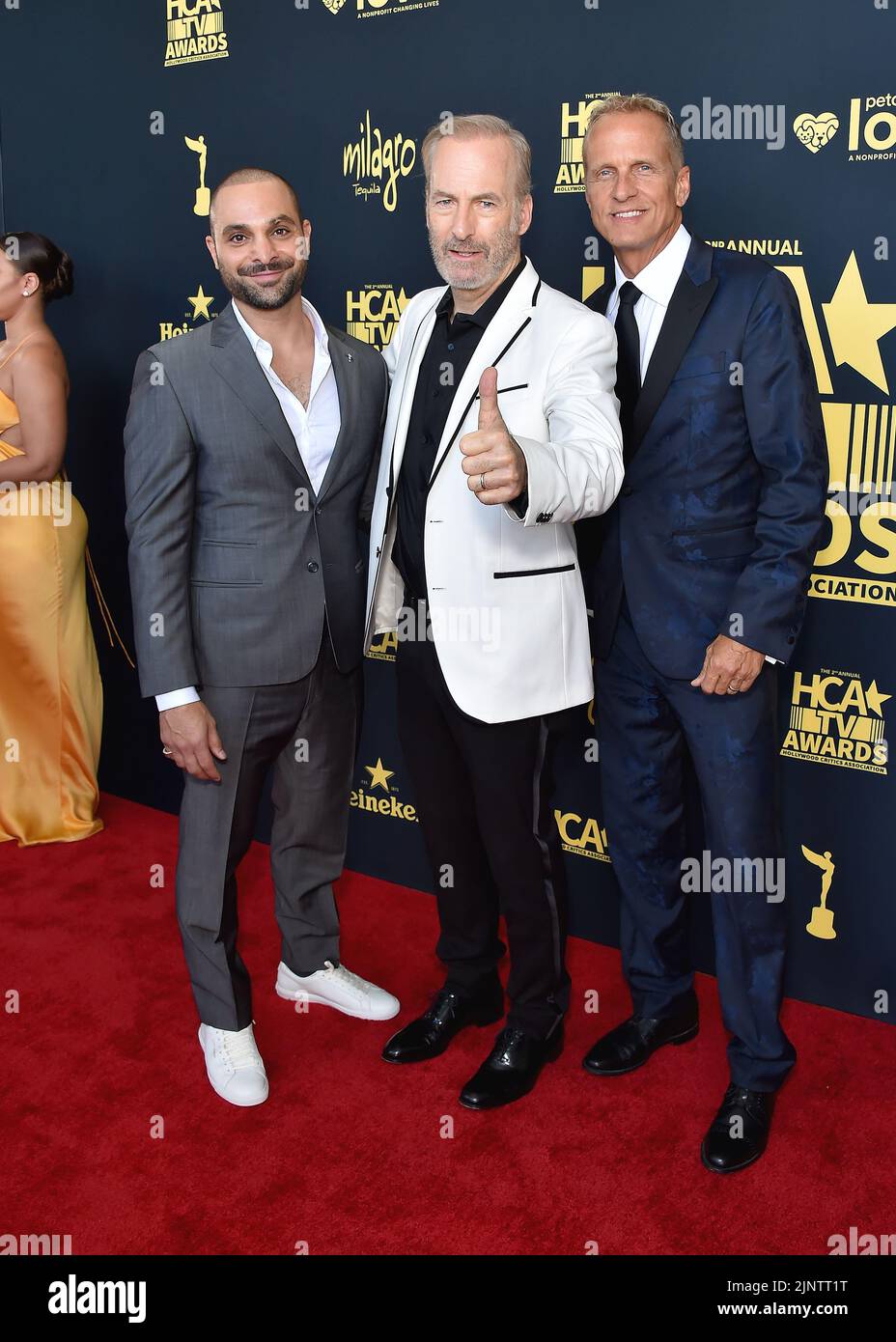 Michael Mando, Bob Odenkirk and Patrick Fabrian walking on the red ...