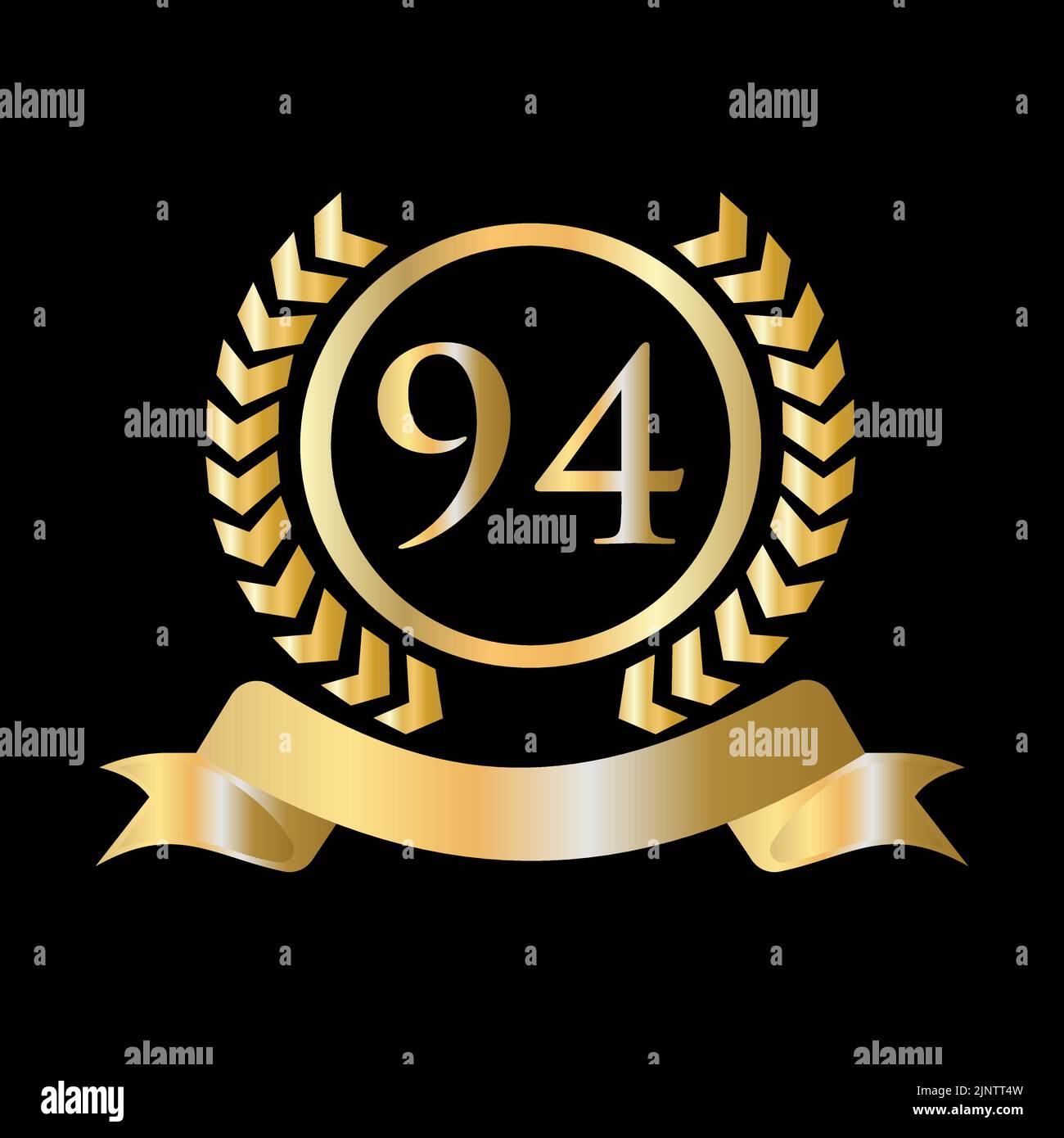 94th Anniversary Celebration Gold and Black Template. Luxury Style Gold ...