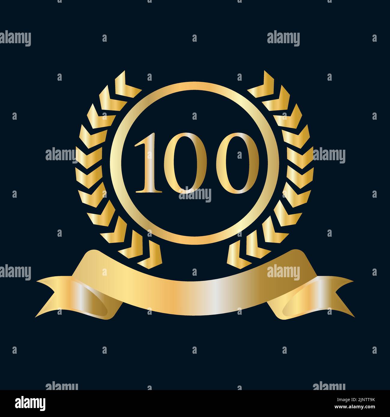 100th Anniversary Celebration Gold and Black Template. Luxury Style ...