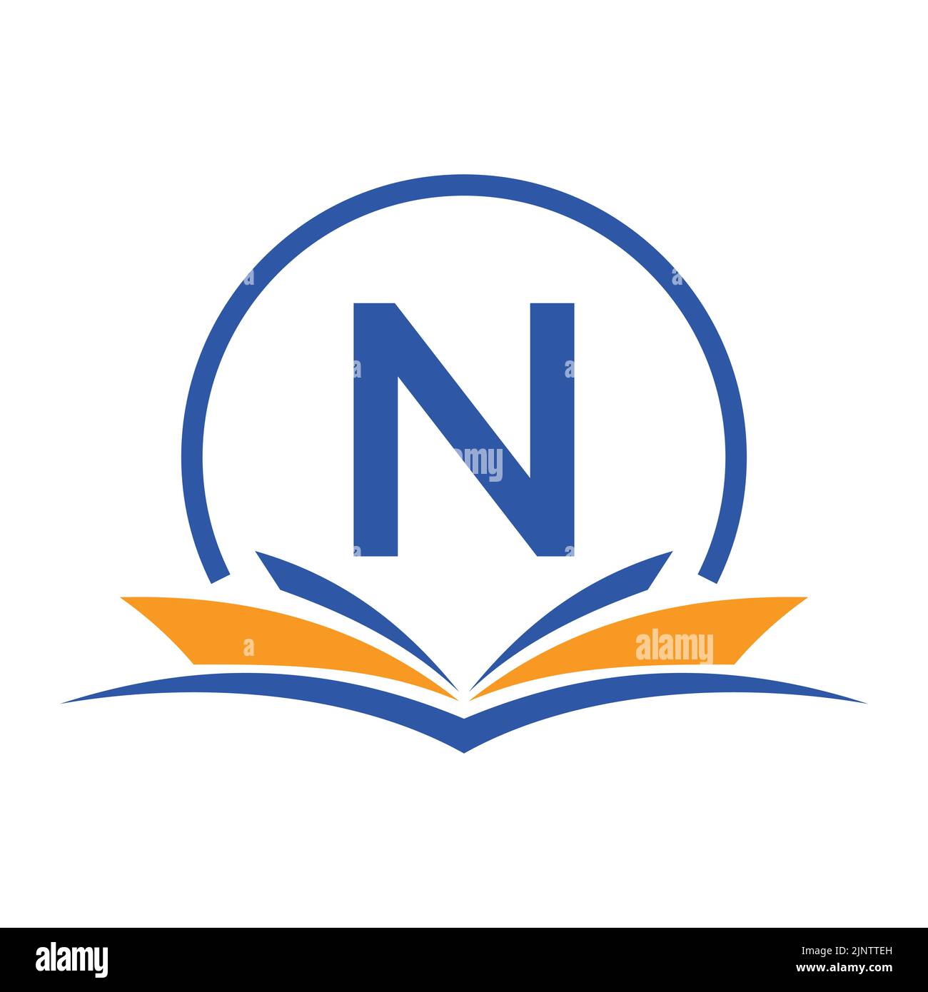 Letter N Education Logo Book Concept. Training Career Sign, University ...