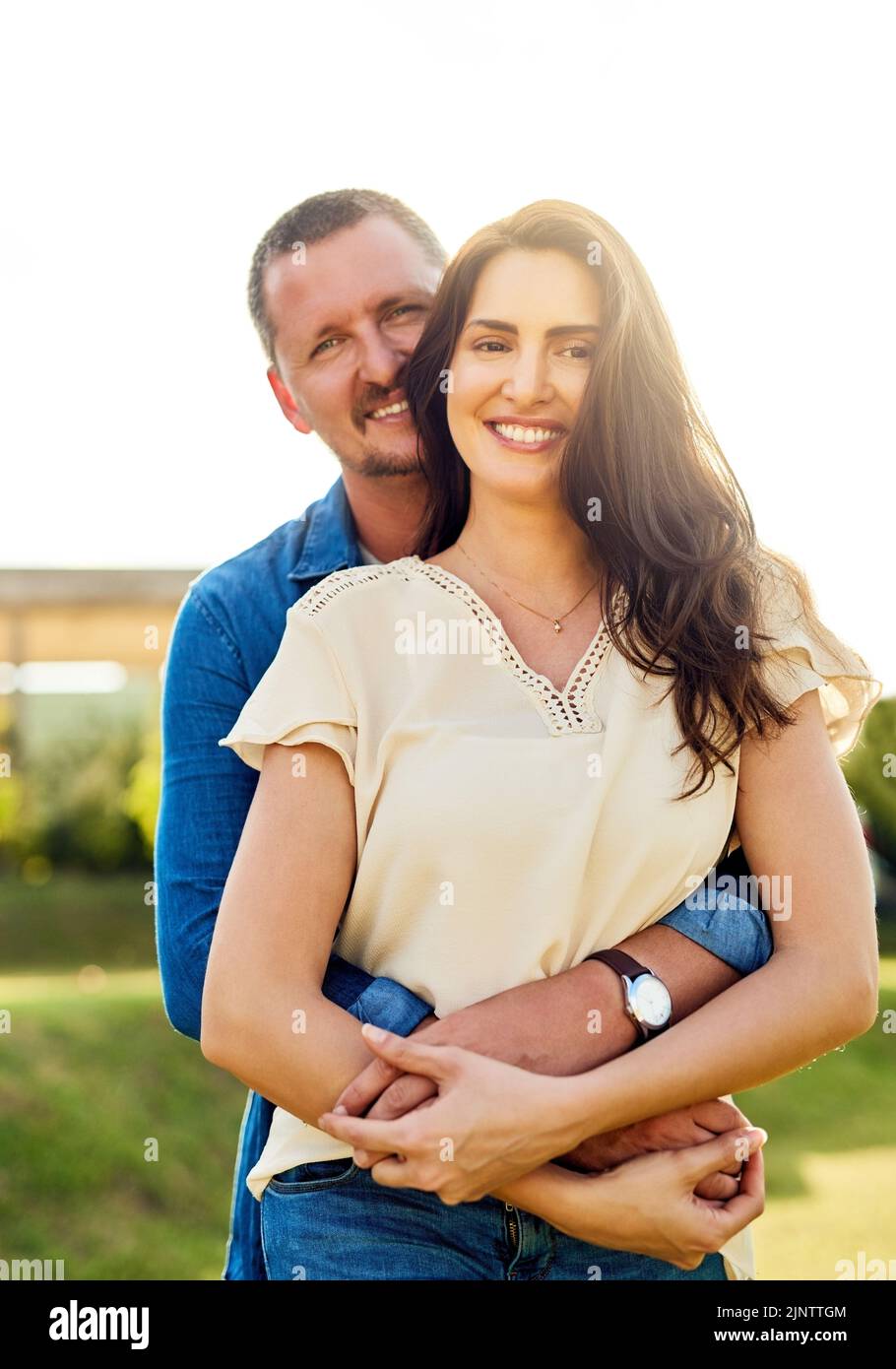 Our love continues to blossom with time. Portrait of a happy couple ...