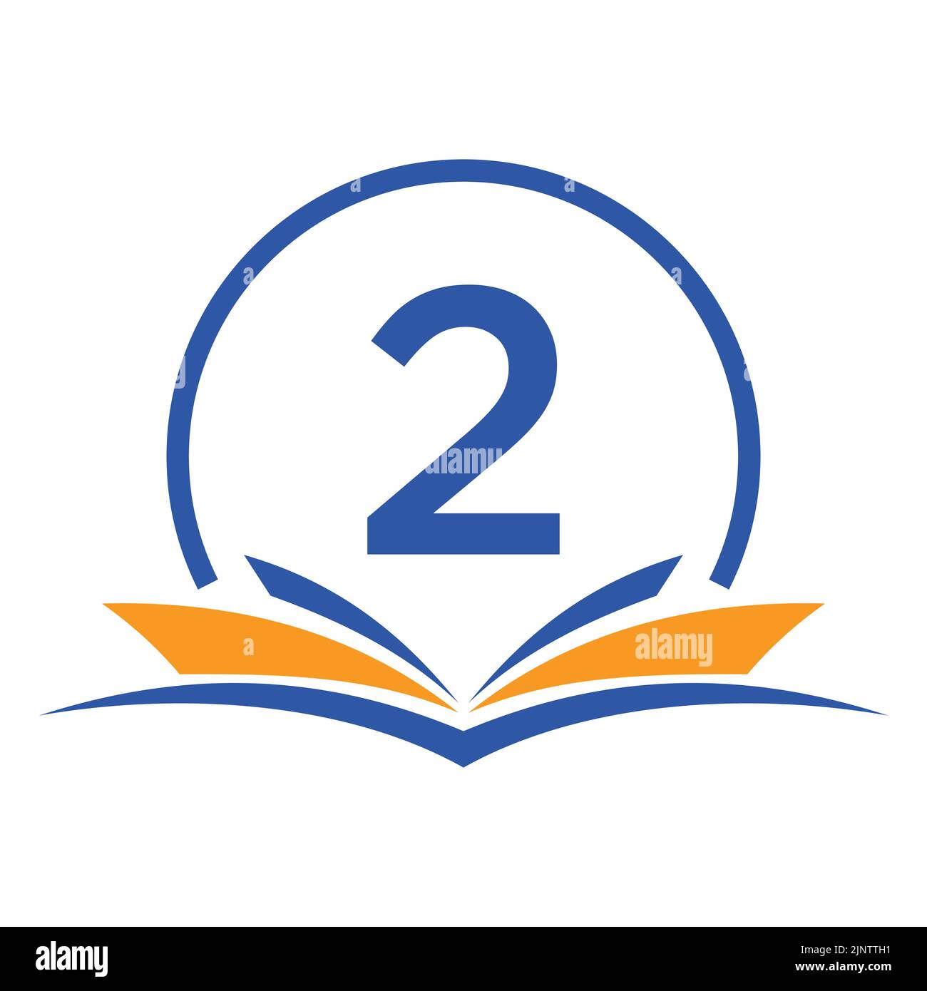 Letter 2 Education Logo Book Concept. Training Career Sign, University ...