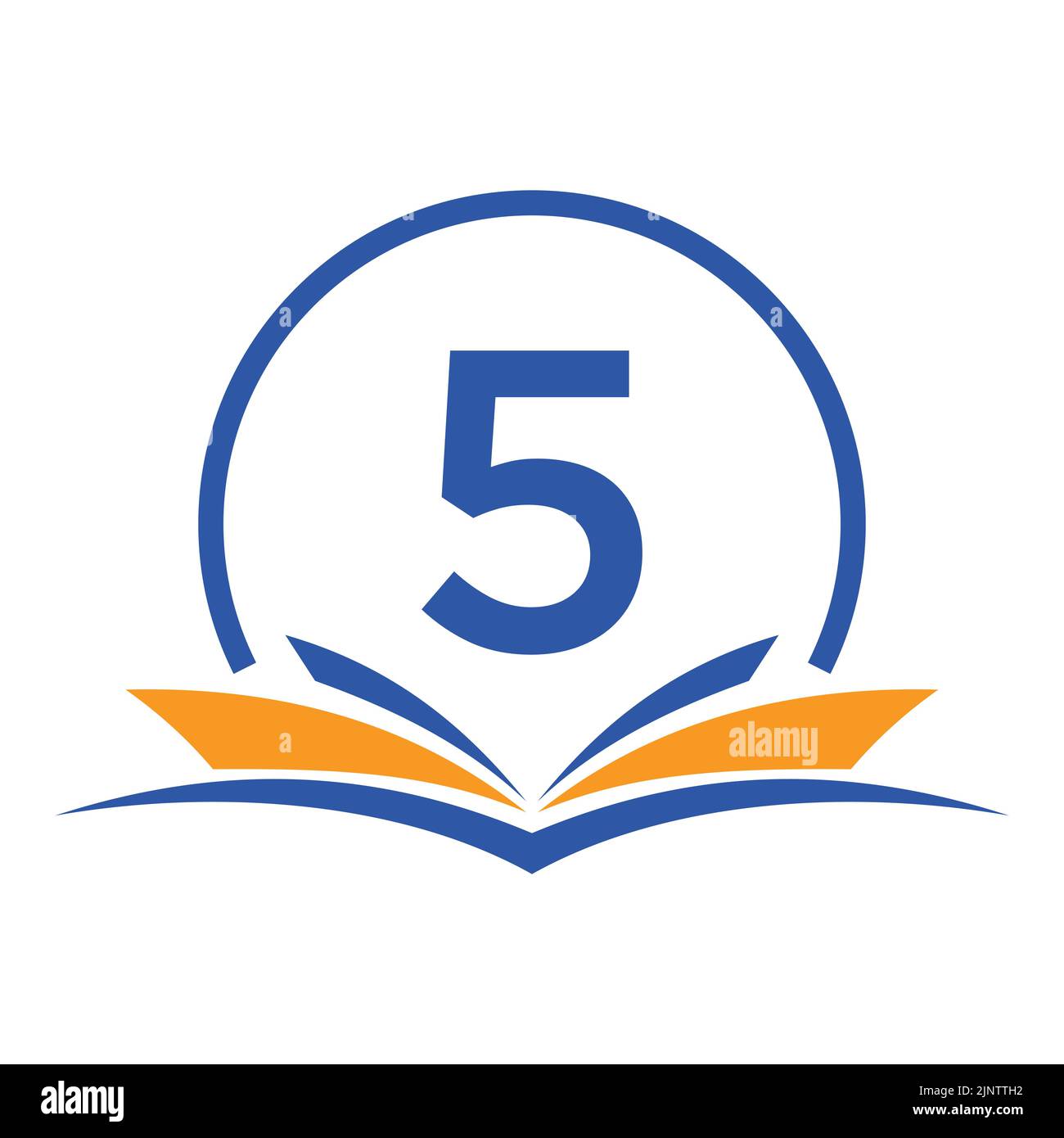 Letter 5 Education Logo Book Concept. Training Career Sign, University ...