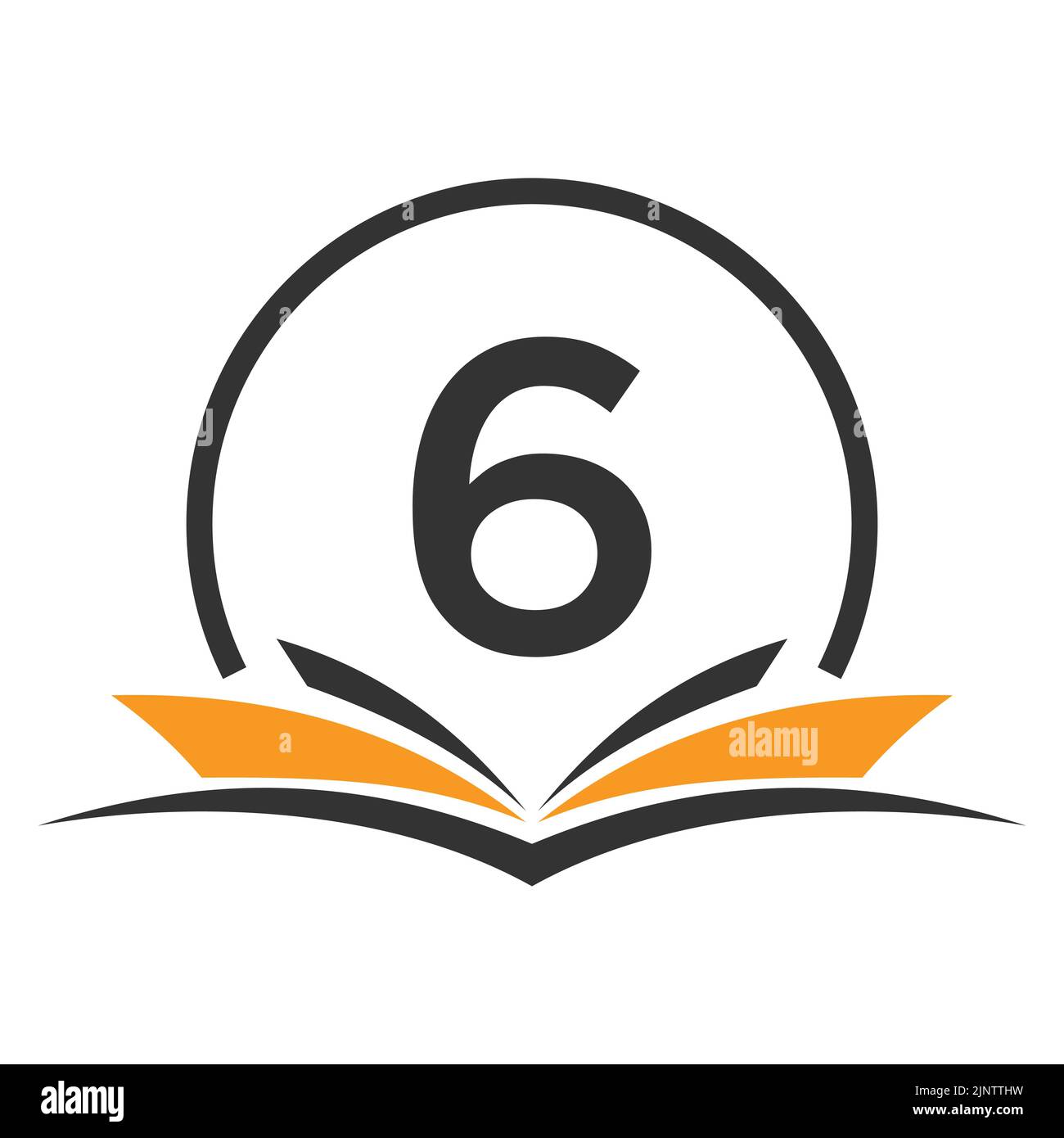 Letter 6 Education Logo Book Concept. Training Career Sign, University ...