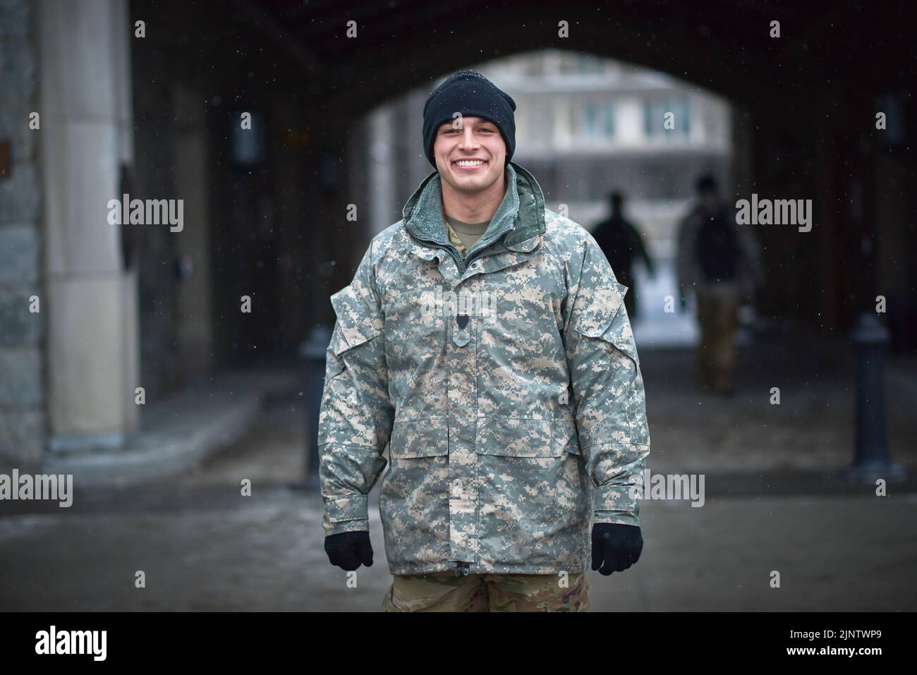 First day at military school, lets do this. a young soldier standing ...
