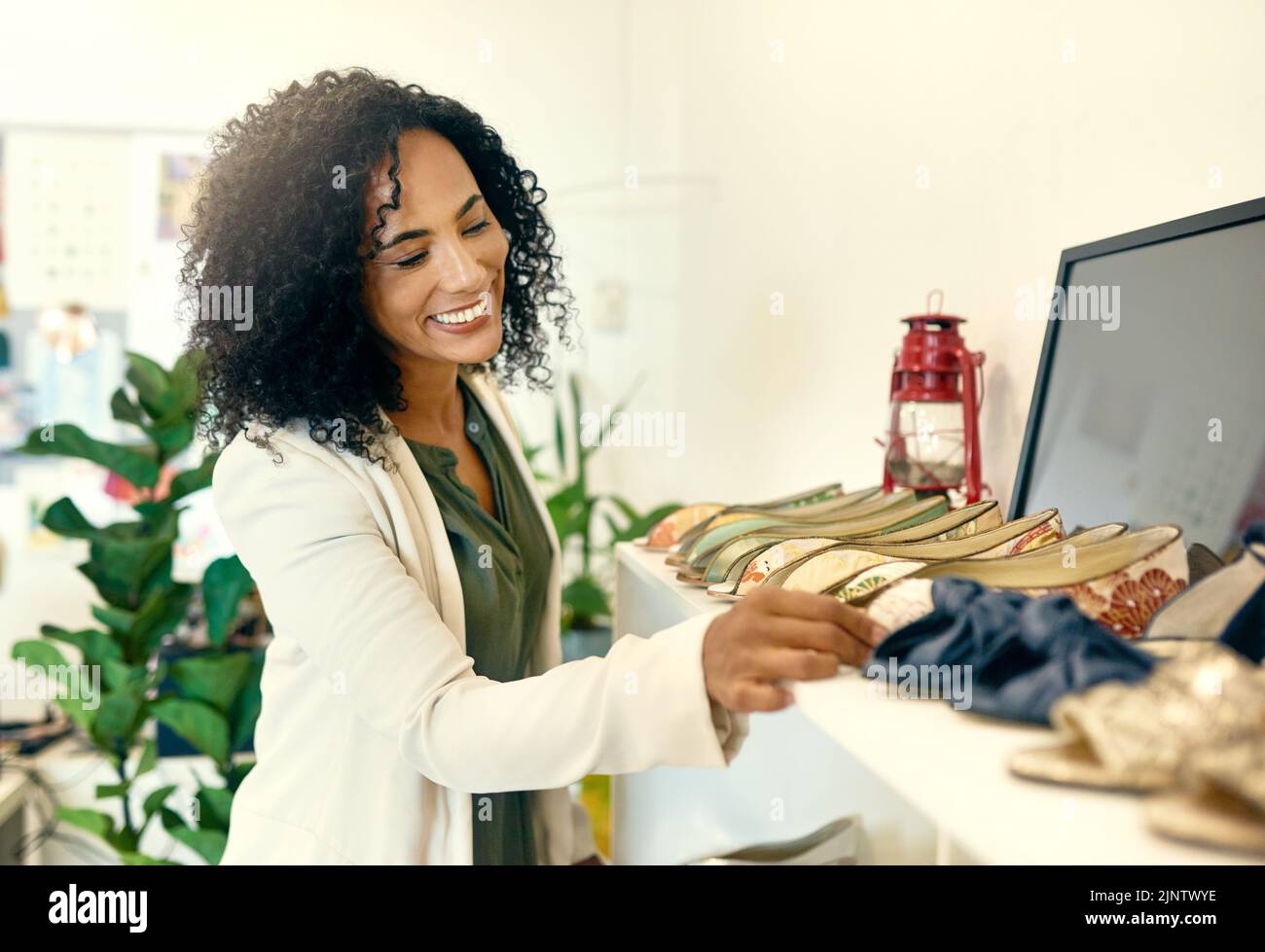 Shoes make any day a good day. a beautiful young woman out shoe ...