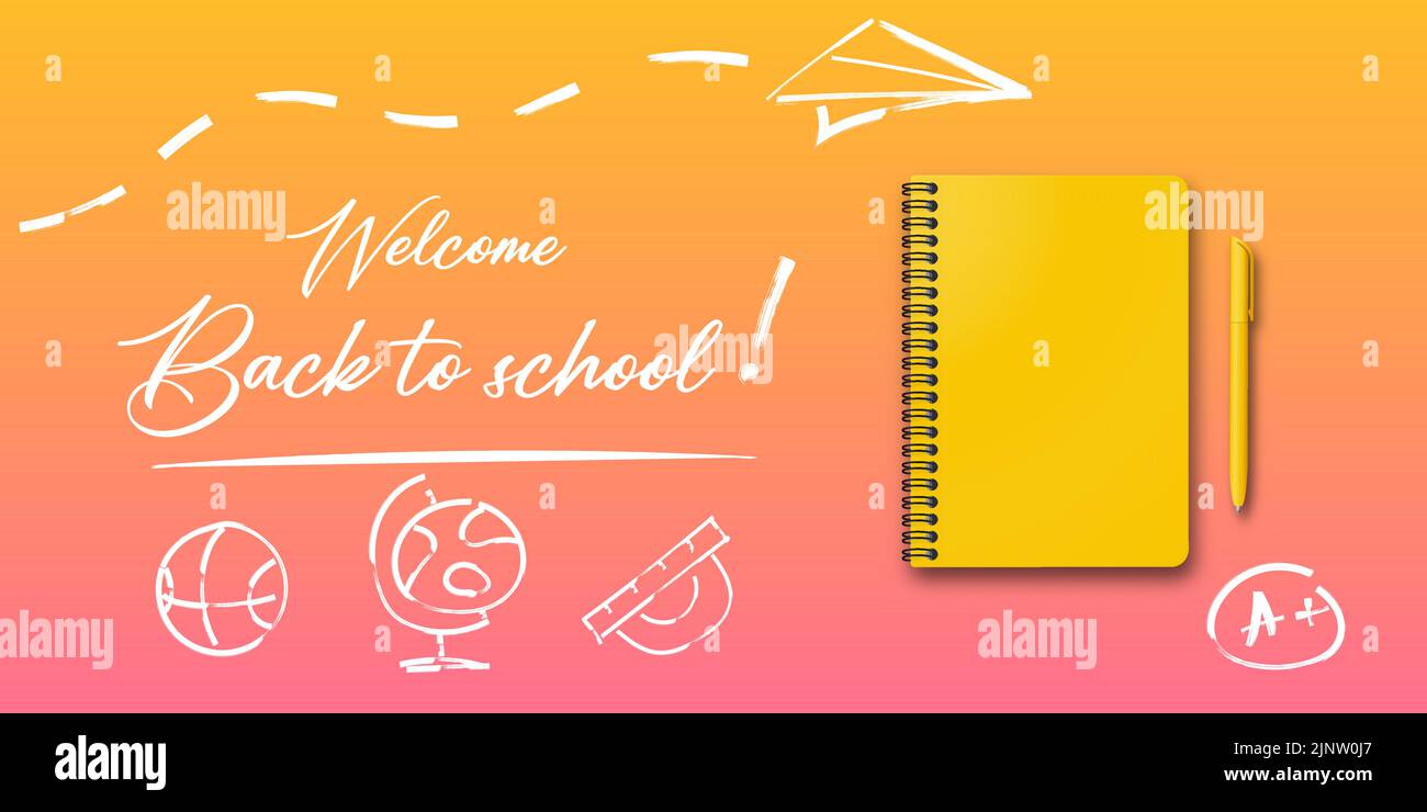 Back to school. Holiday for students. Vector banner concept with ...