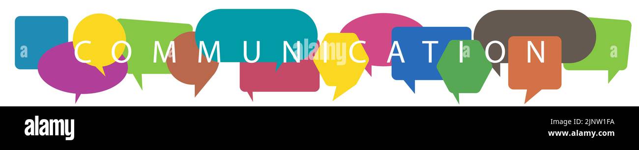 Vector illustration of a communication concept. The word communication ...
