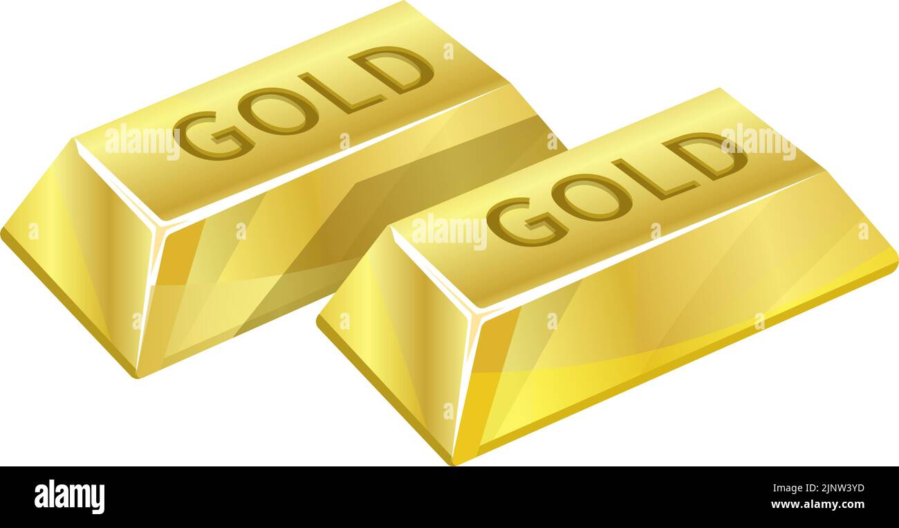 Gold bars, money and precious metal wealth vector Stock Vector Image ...