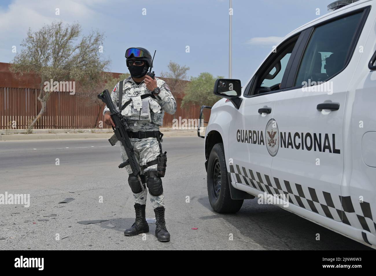 Tijuana, Baja California, Mexico. 13th Aug, 2022. A convoy of three ...