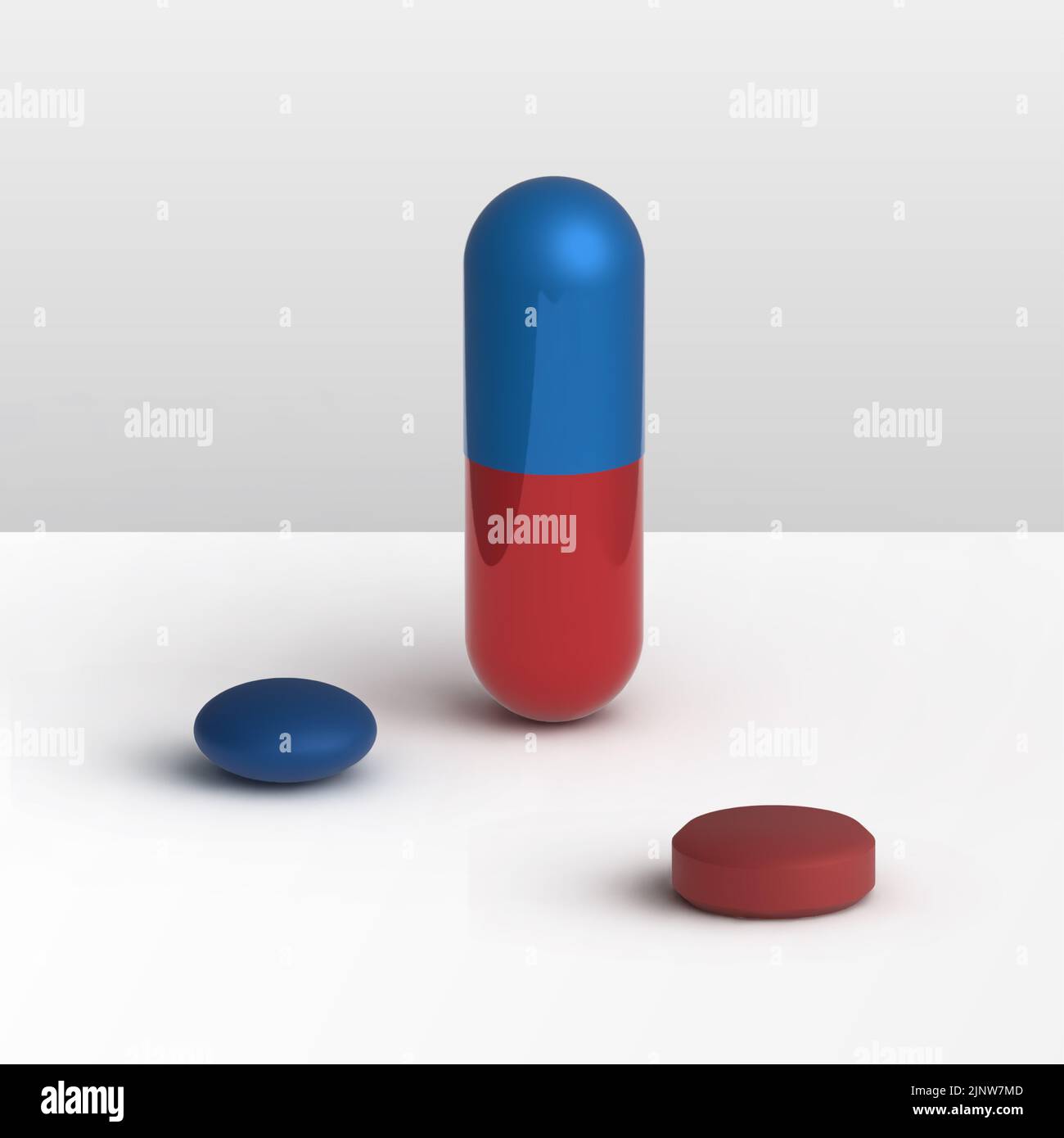 Pill Tablet Capsule Medicine Healthcare 3D Illustration Isolated Set On ...