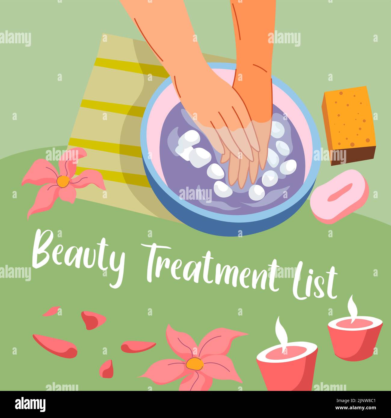 Beauty treatment list, spa salon procedures vector Stock Vector Image ...