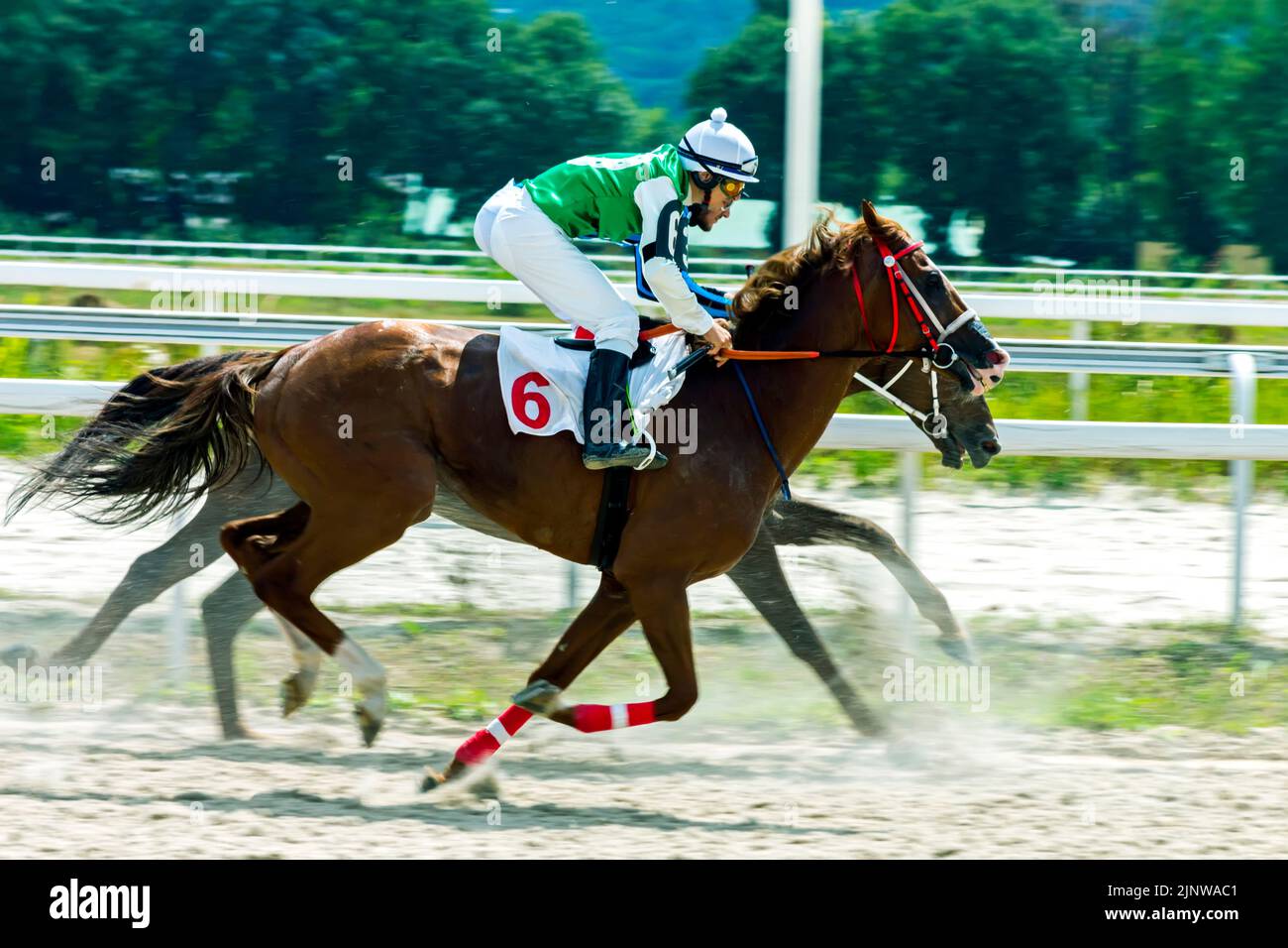 Start gates for horse races for the prize of river Volga,Northern ...