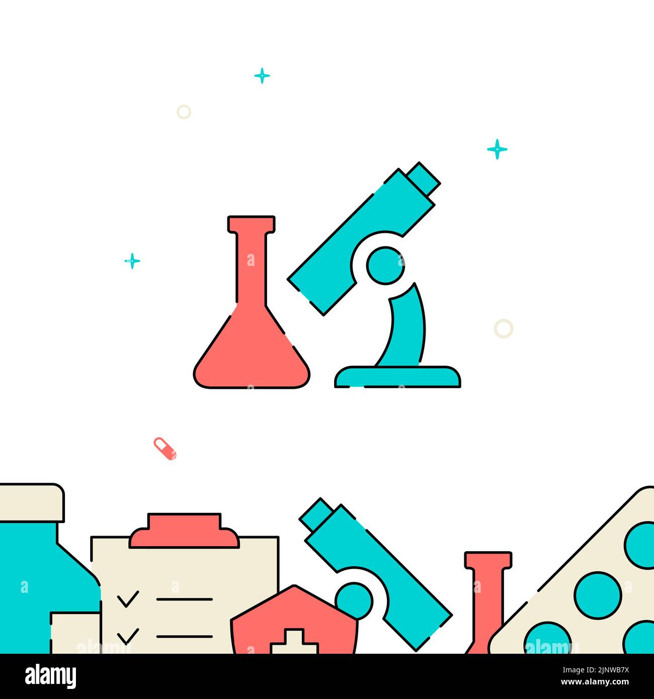 Microscope line icon vector vectors hi-res stock photography and images ...