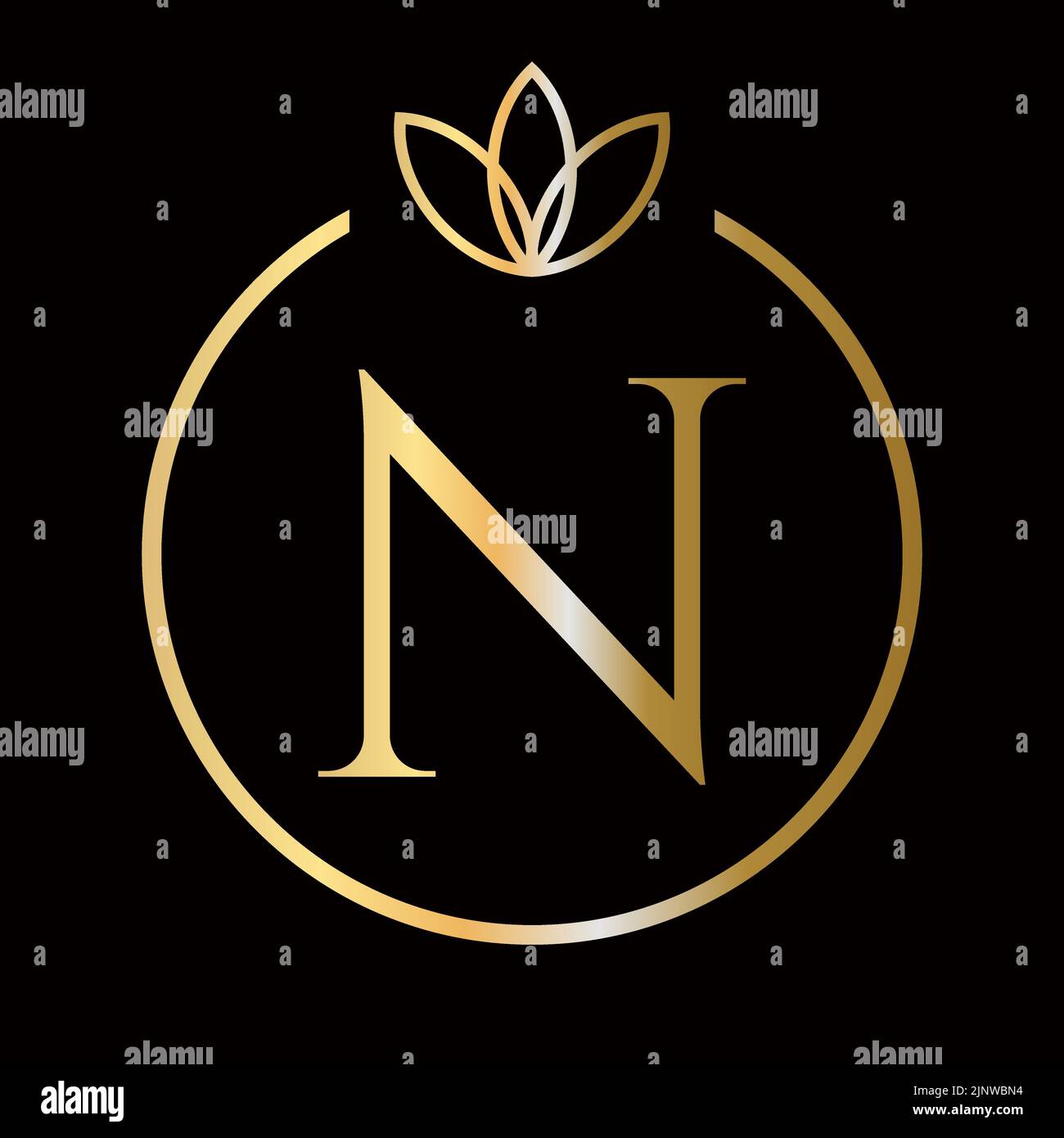 Letter n floral logo Stock Vector Images - Alamy