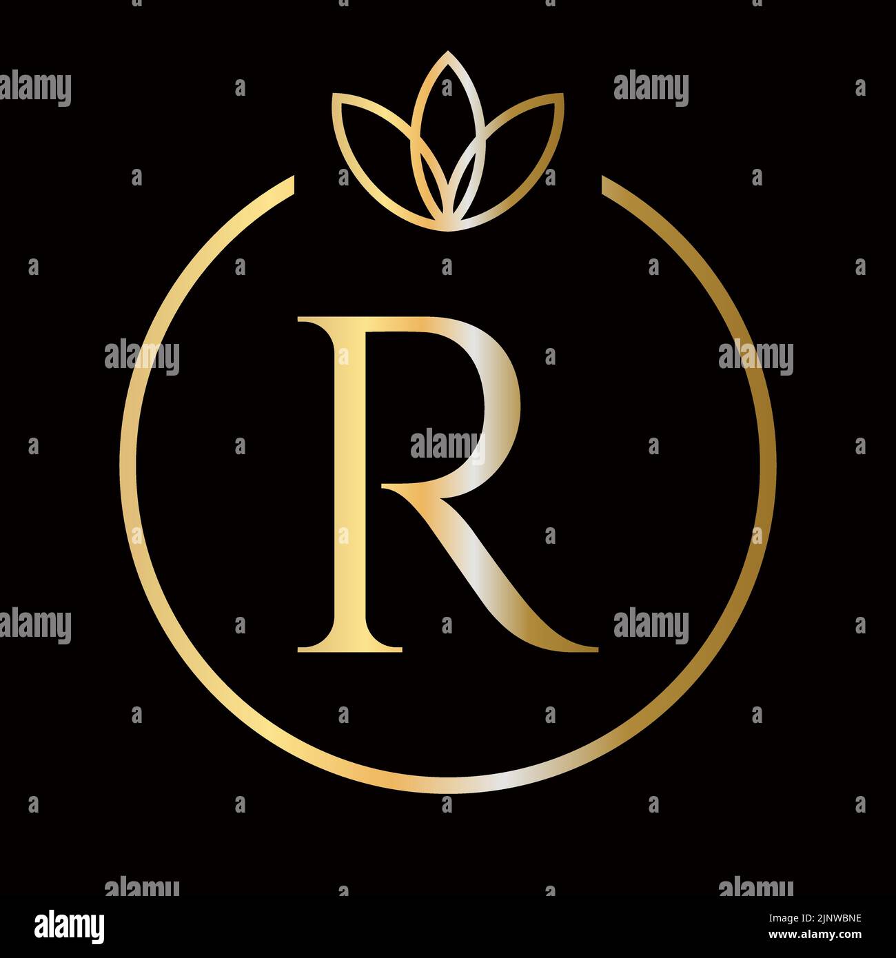 Letter r floral logo hi-res stock photography and images - Alamy