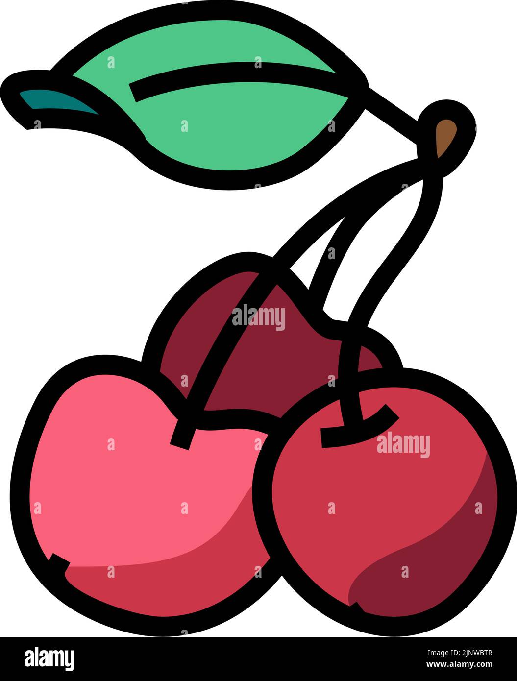 three cherries color icon vector illustration Stock Vector Image & Art ...
