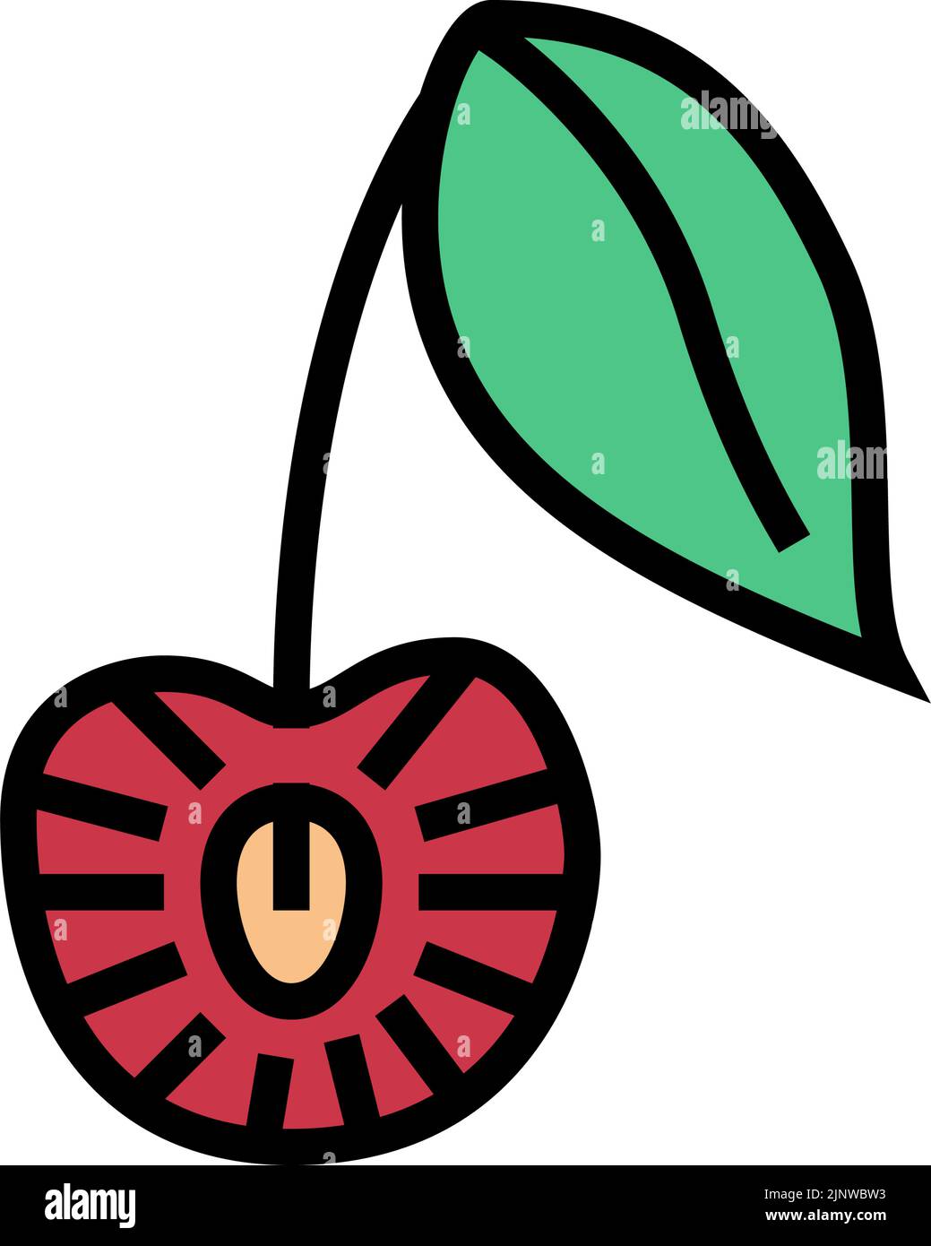 cut cherry color icon vector illustration Stock Vector Image & Art - Alamy