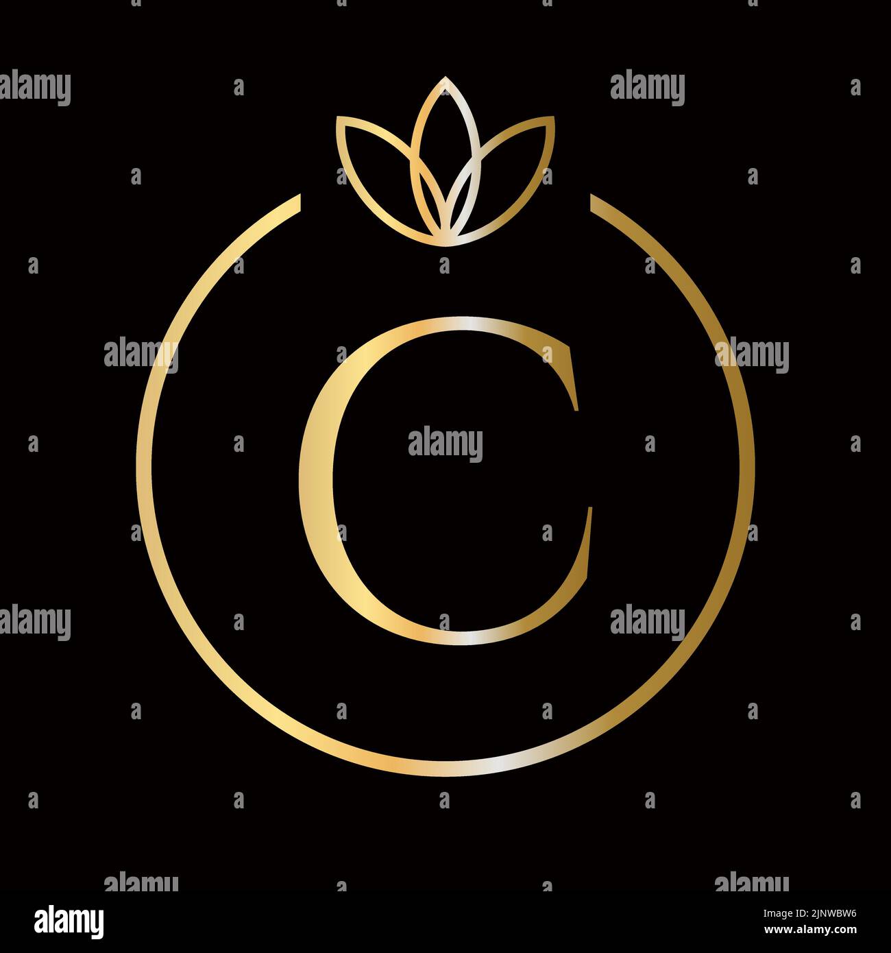 Letter c botanical logo Stock Vector Images - Alamy
