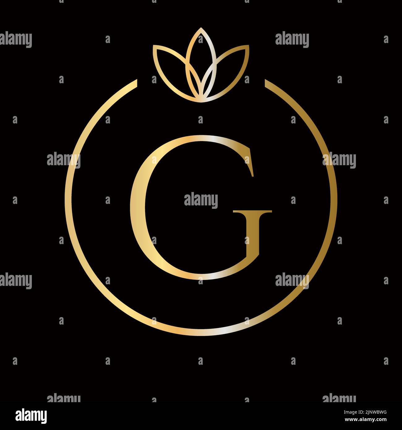 Initial G letter luxury, beauty, ornament monogram logo for wedding ...