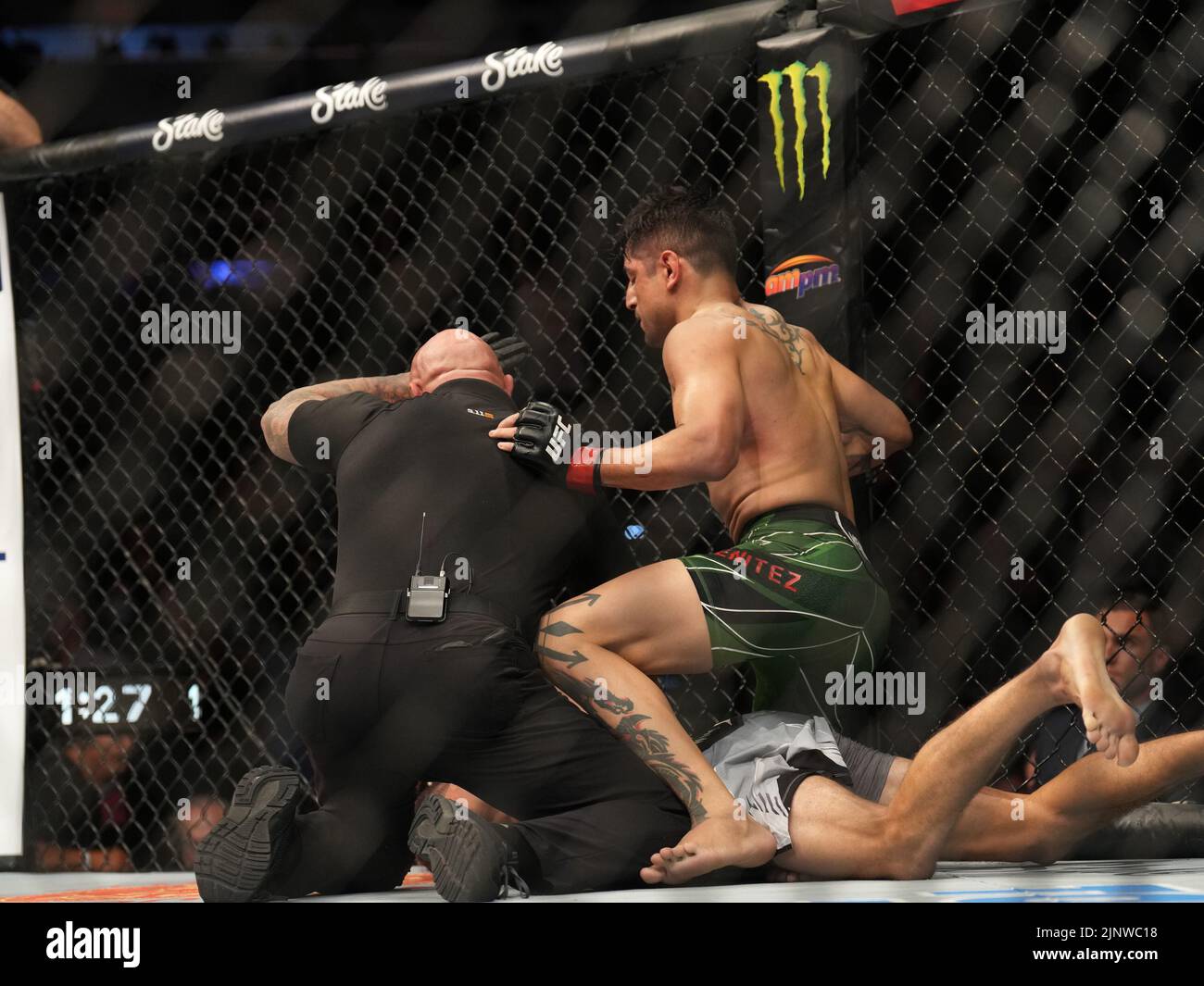 SAN DIEGO, CA - AUGUST 13: Gabriel Benitez (top) celebrates his victory ...