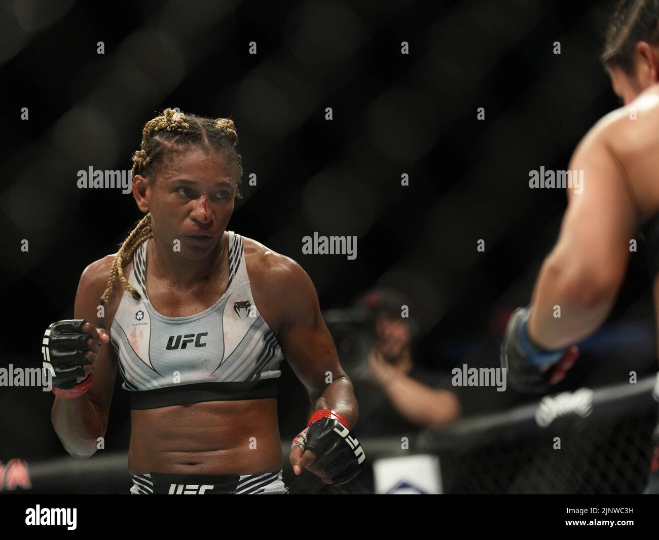 SAN DIEGO, CA - AUGUST 13: (L-R) Angela Hill battles Lupita Godinez in ...