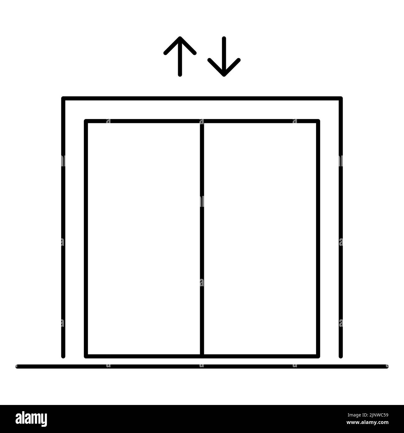 Lift elevator icon, graphic design entrance sign, building doorway ...