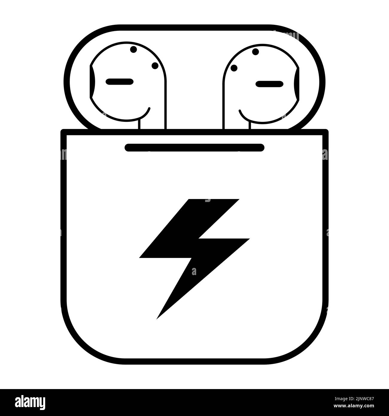 Earphones music flat icon, sound technology device sign, web audio ...